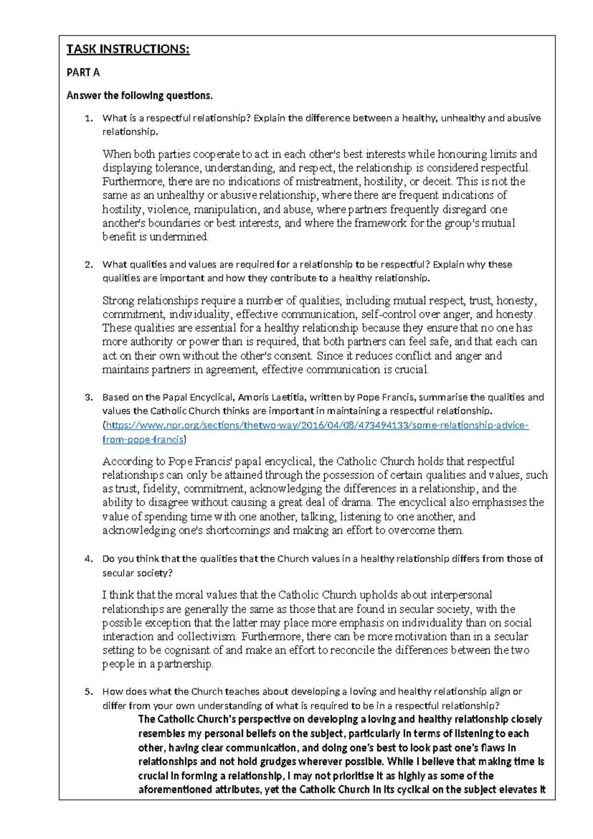 Respectful Relationships Church Teachings Assessment 2023 - TOUCHSTONES ...