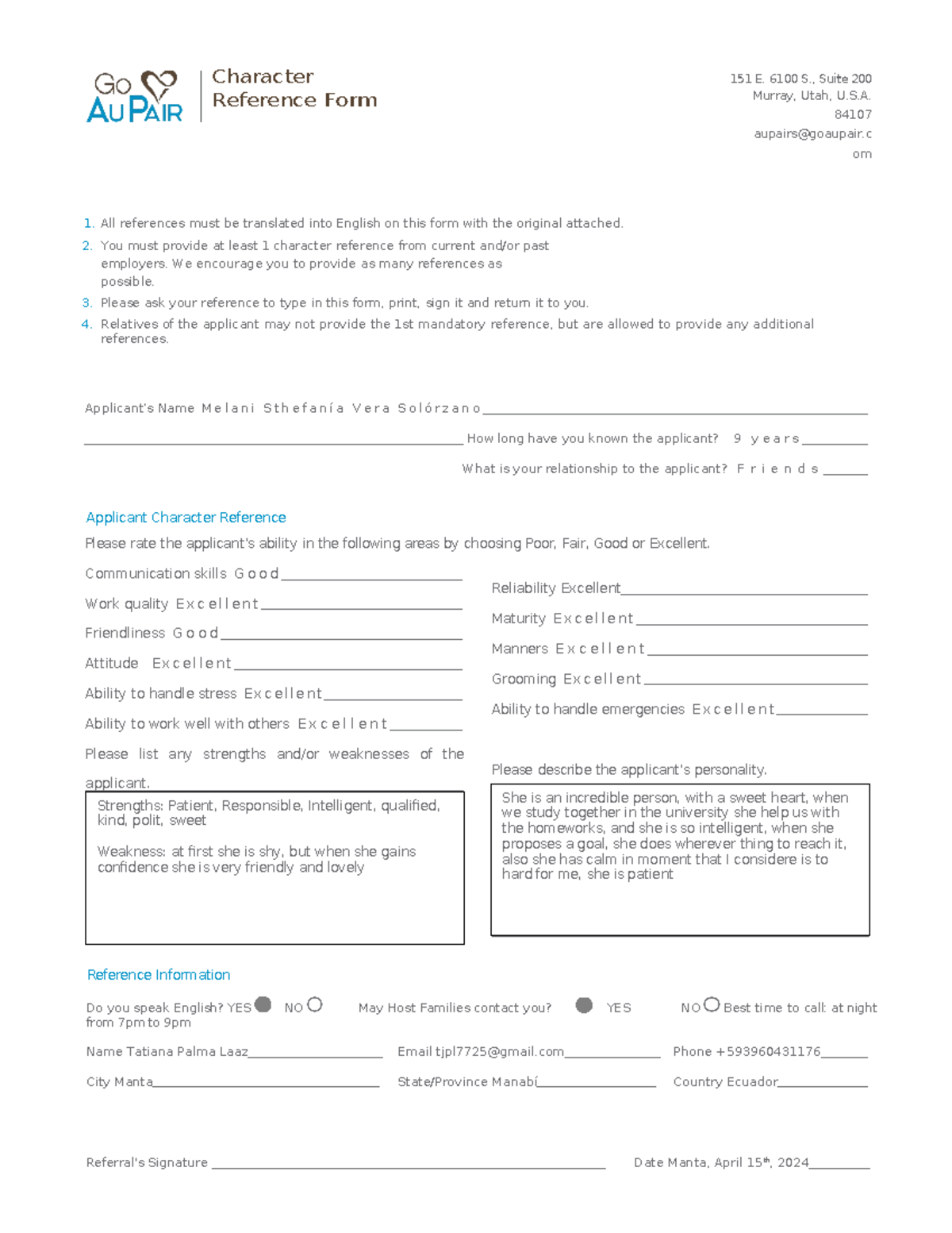 Character.Ref - LLL - Character Reference Form 151 E. 6100 S., Suite ...
