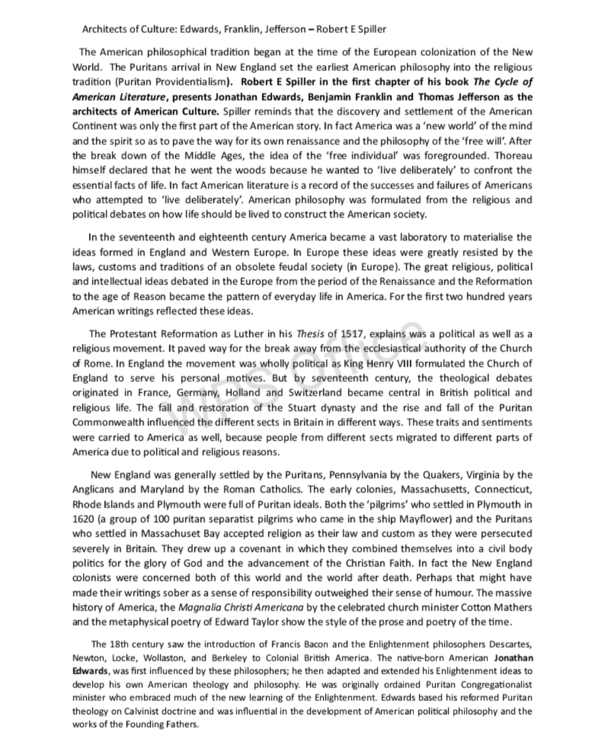 American literature - It's lecture notes - Studocu