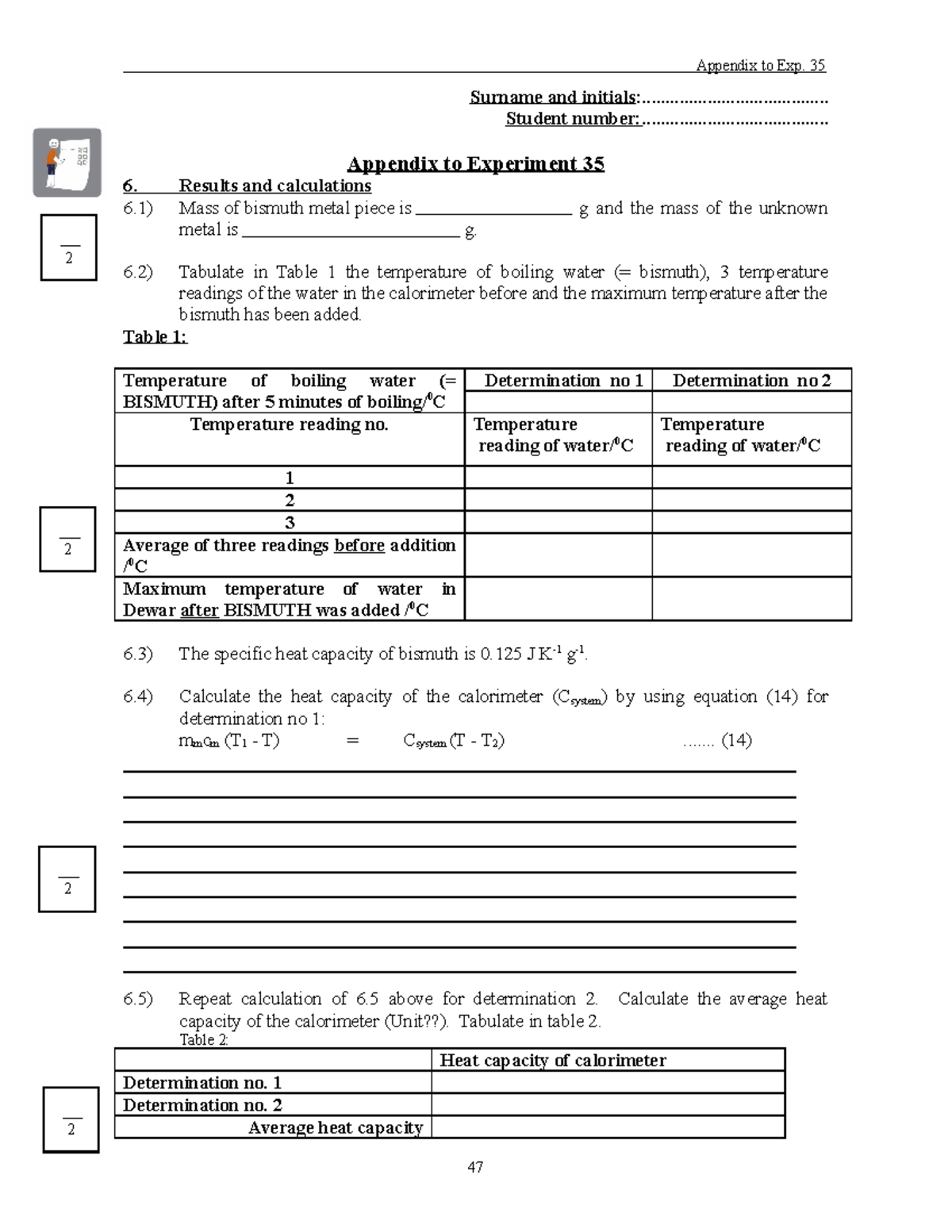 App35 - notes - Appendix to Exp. 35 Surname and initials