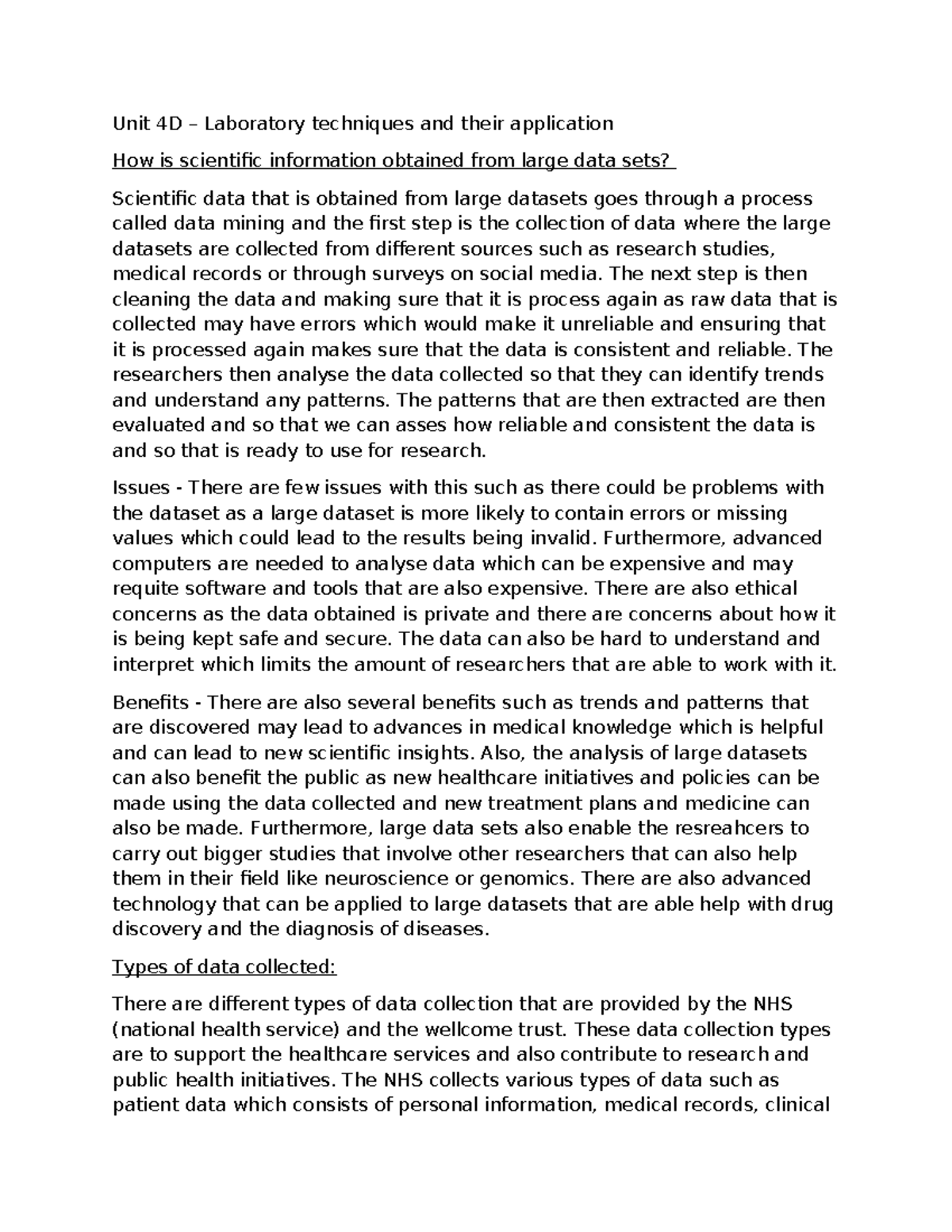 4D - Laboratory techniques and their applications - The next step is ...