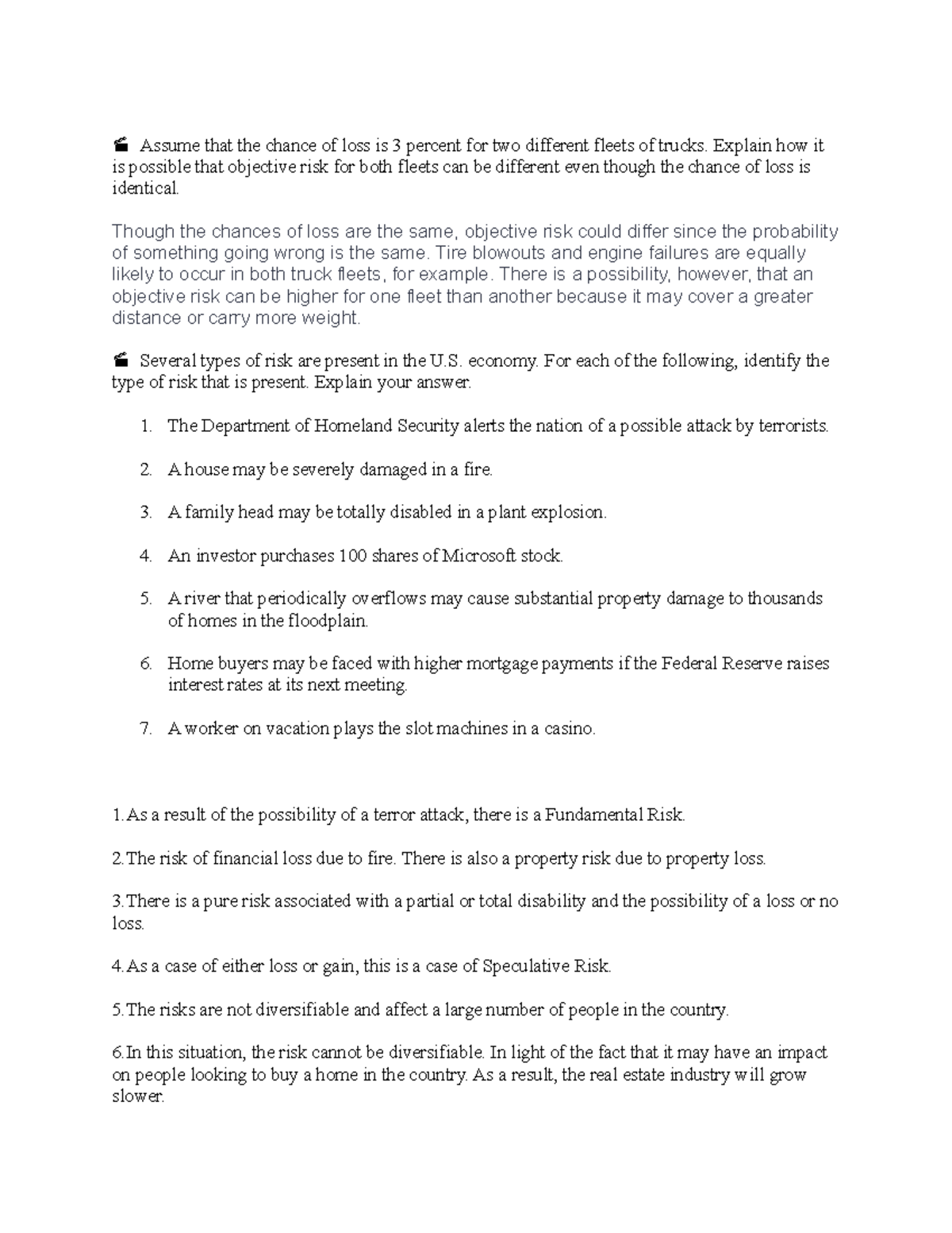Risk Insurance Chapter 1 Assume That The Chance Of Loss Is 3 Percent