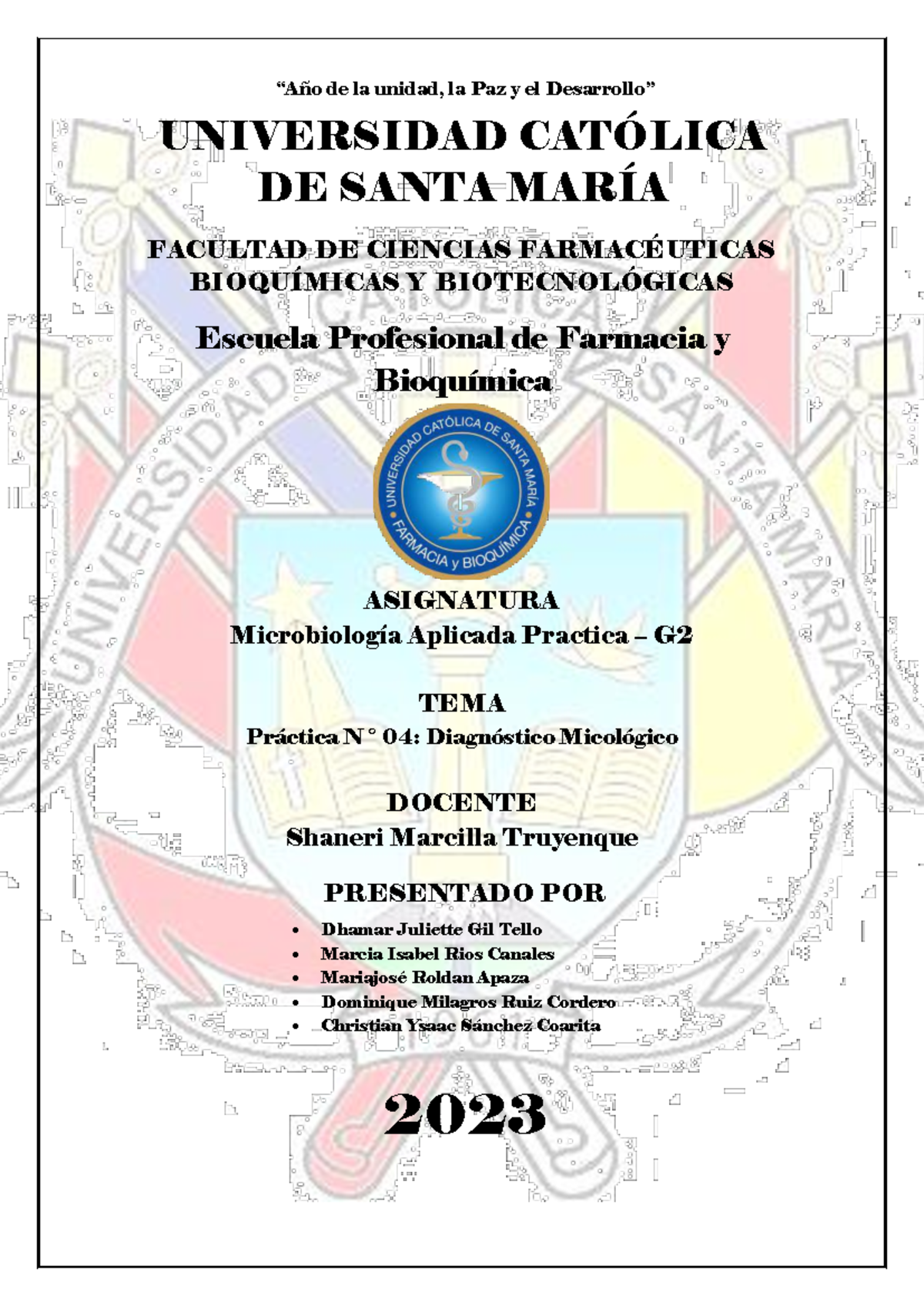 04 Practica - Diagnóstico micológico - PRESENTADO POR 2023 Dhamar ...