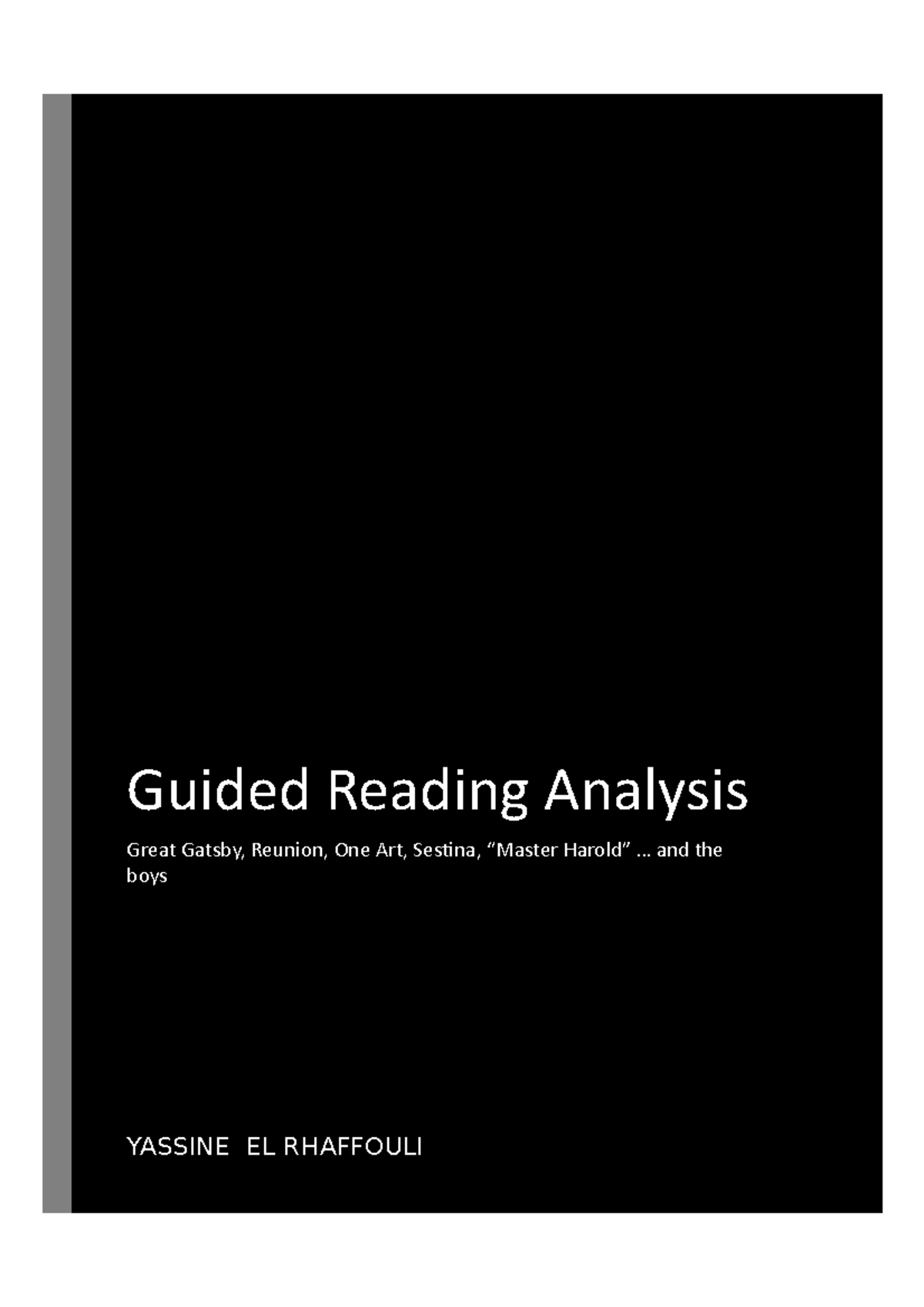 Guided Reading Analysis-Final - Guided Reading Analysis Great Gatsby ...