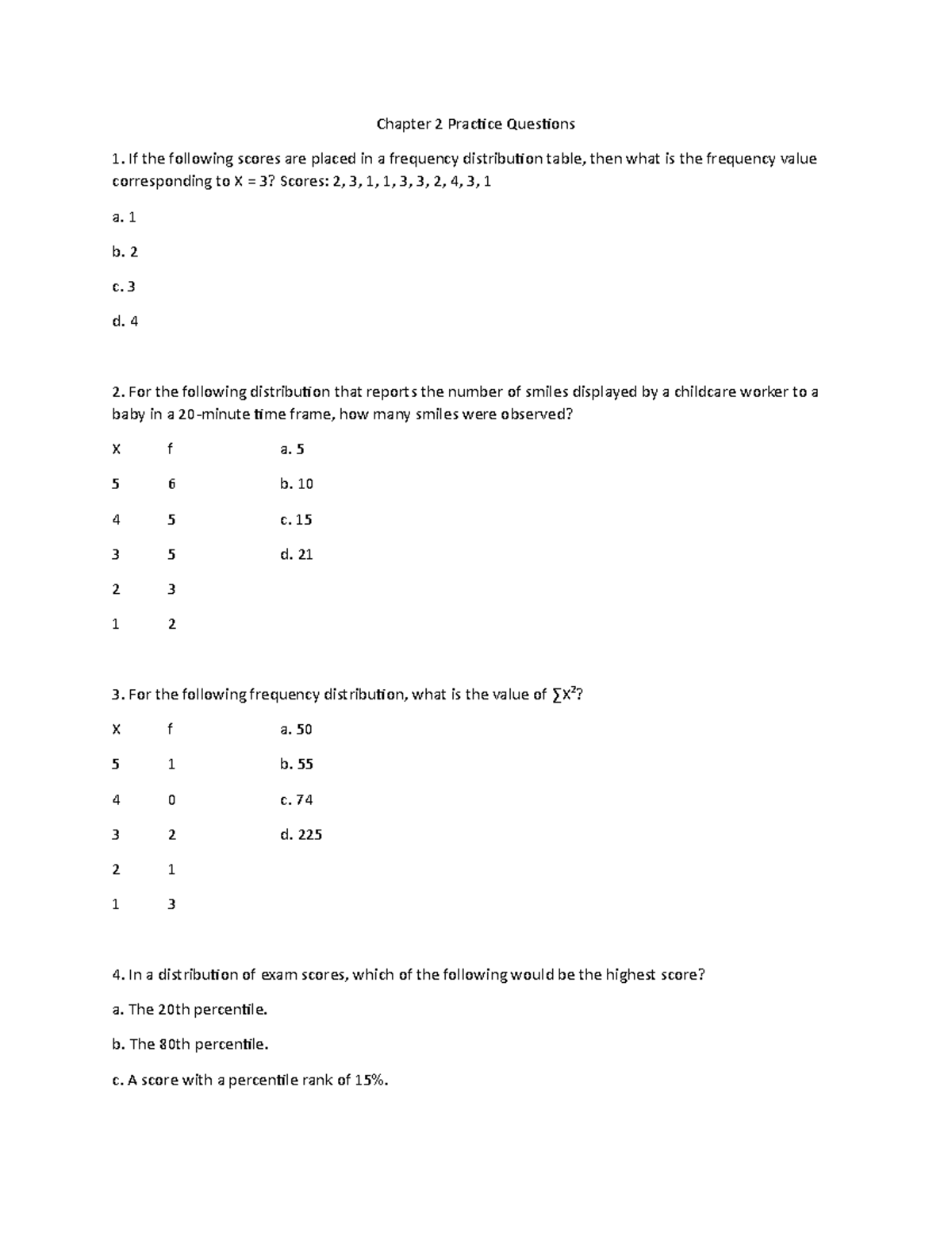 Chapter 2 learning checks - Chapter 2 Practice Questions If the ...
