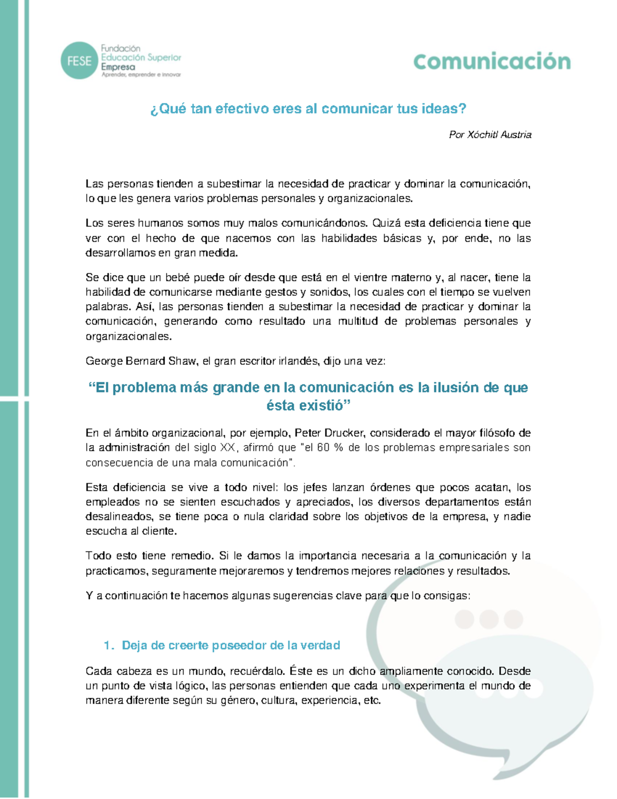 2. CA. Qu Ç tan efectivo eres al comunicar tus ideas - ¿Qué tan ...