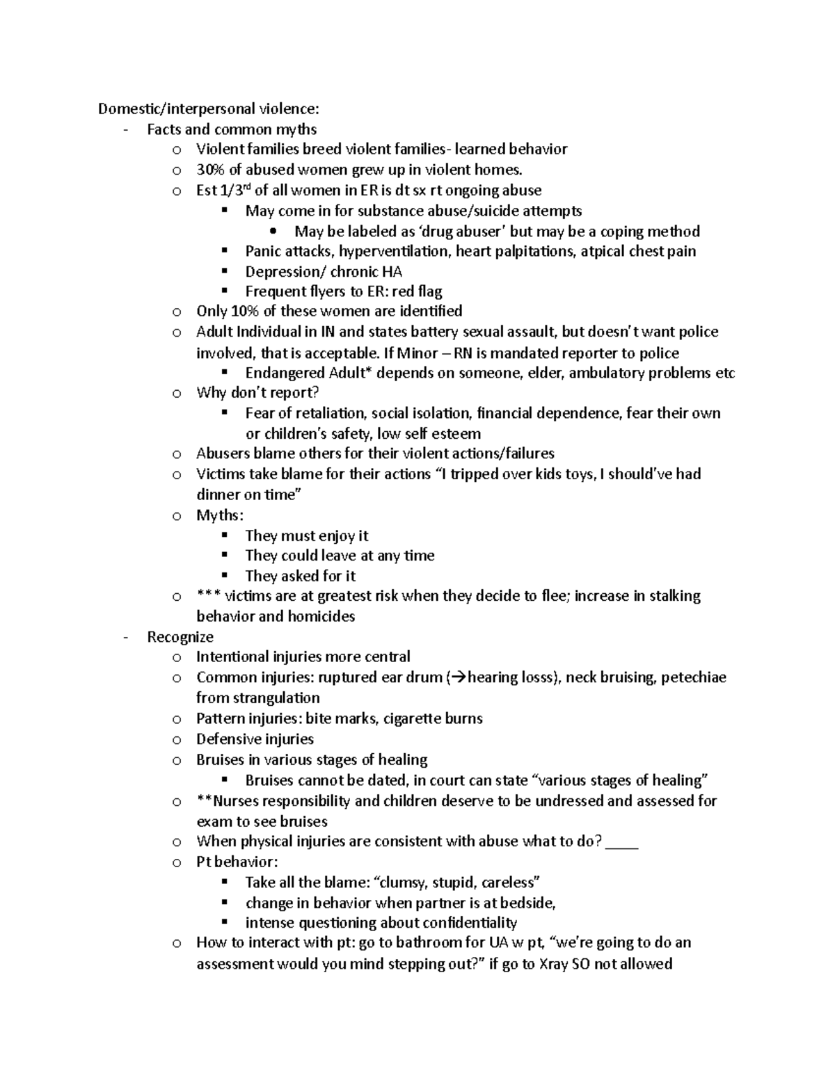 Domestic violence lecture - Domestic/interpersonal violence: - Facts ...