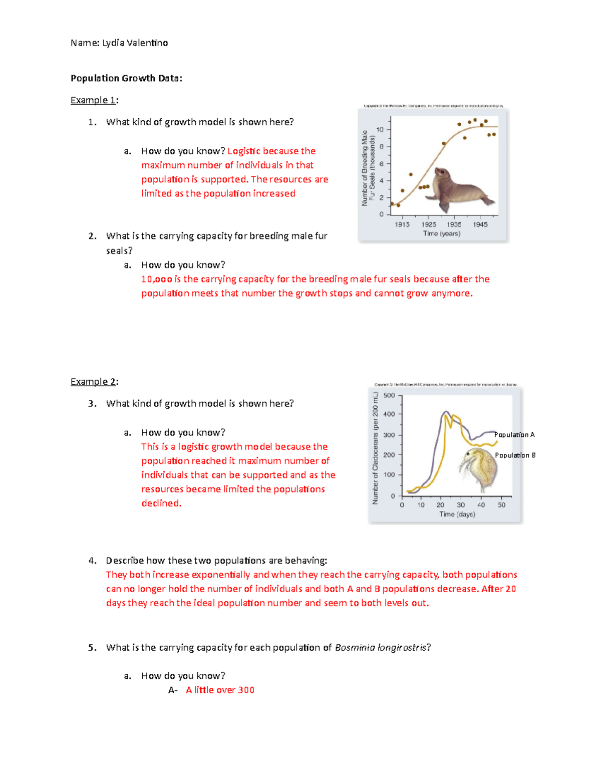 Population Growth Data examples - Name: Lydia Valentino Population ...