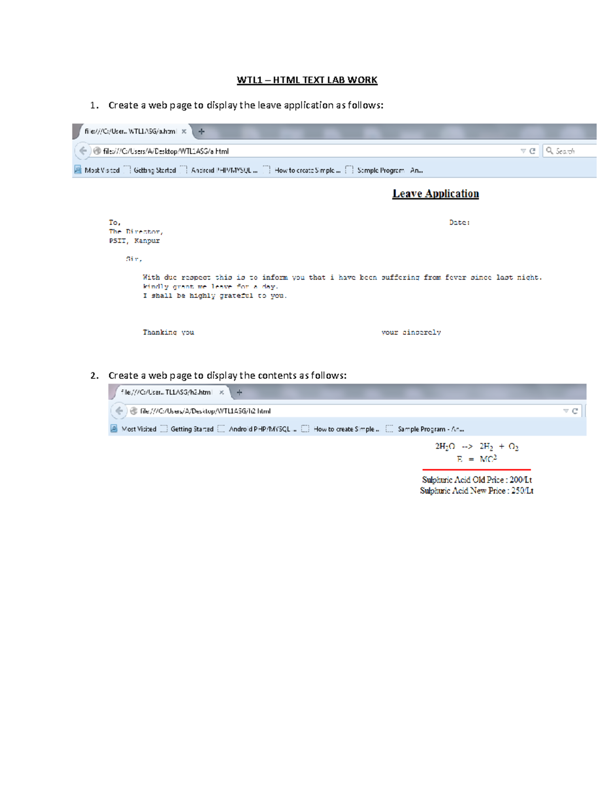 WTL1 - HTML TEXT LAB WORK - Mathematics: Applications and ...