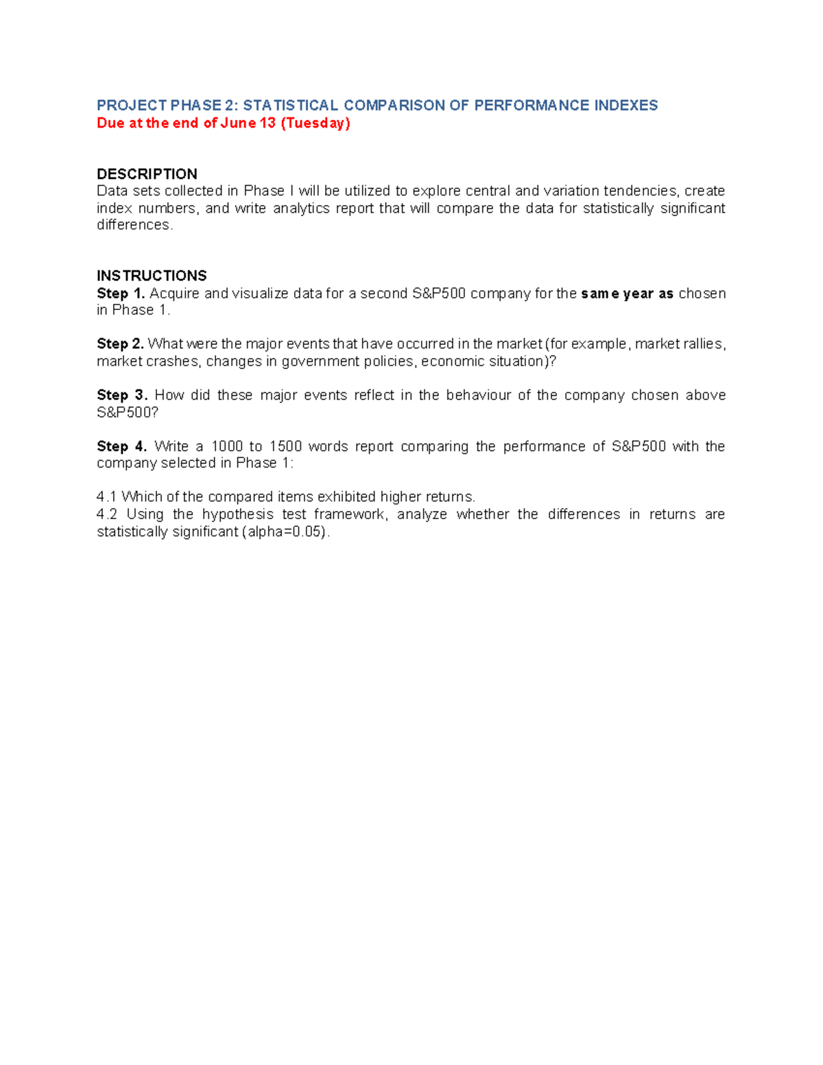 MBAF 504 -Group Project-Phase 2 - Mandatory Assignment - PROJECT PHASE ...