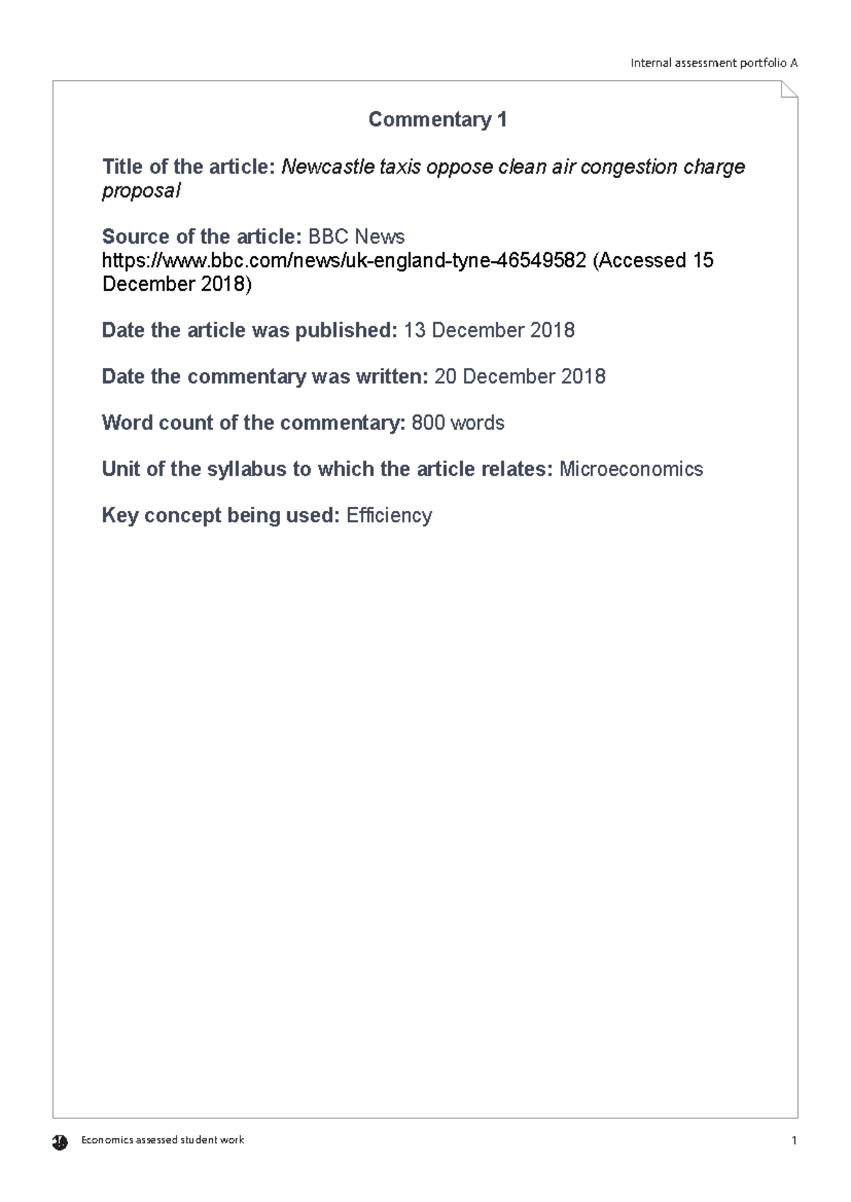 IA portfolio A en - Instructions for writing Individual Oral Assessment ...