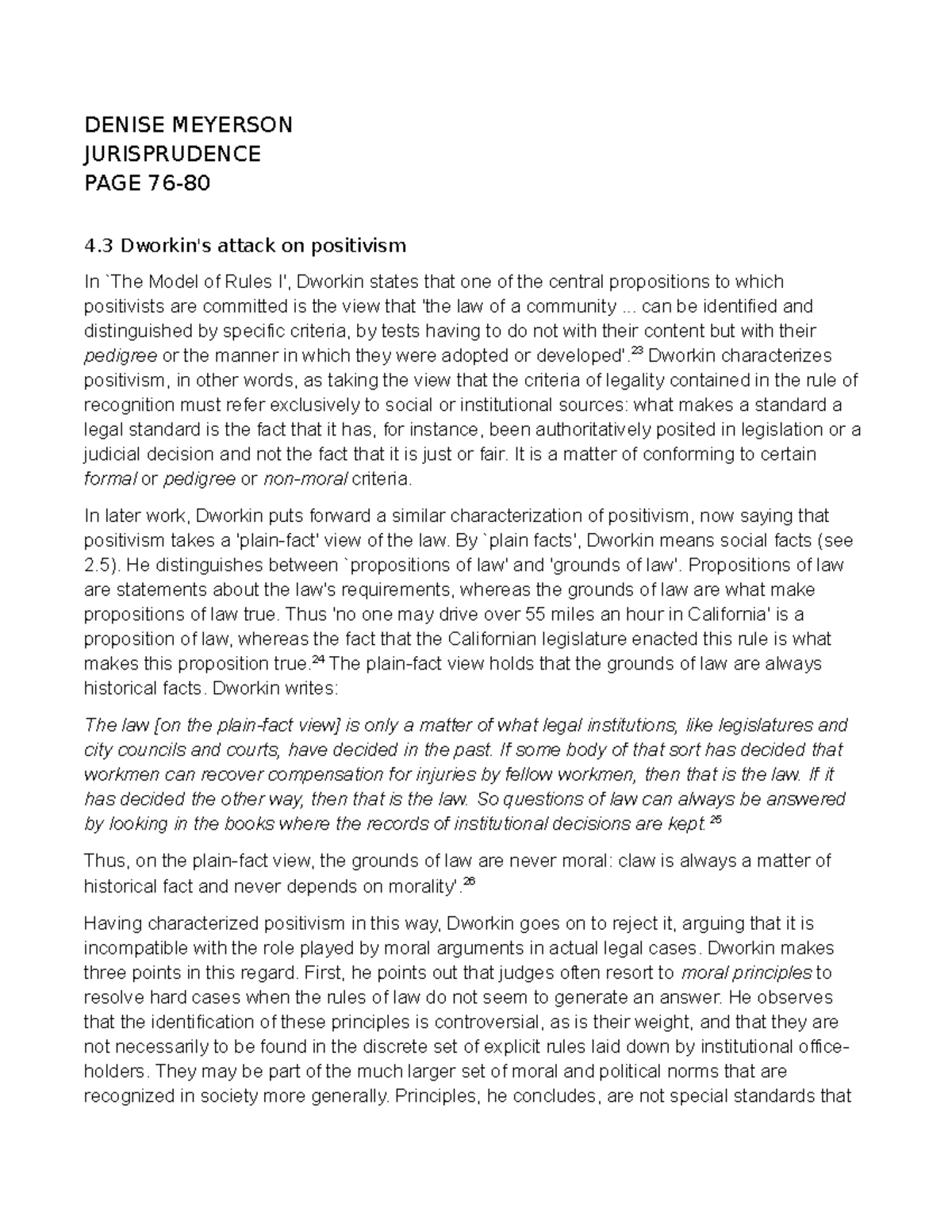 Denise Meyerson Jurisprudence page 76-80 - DENISE MEYERSON ...