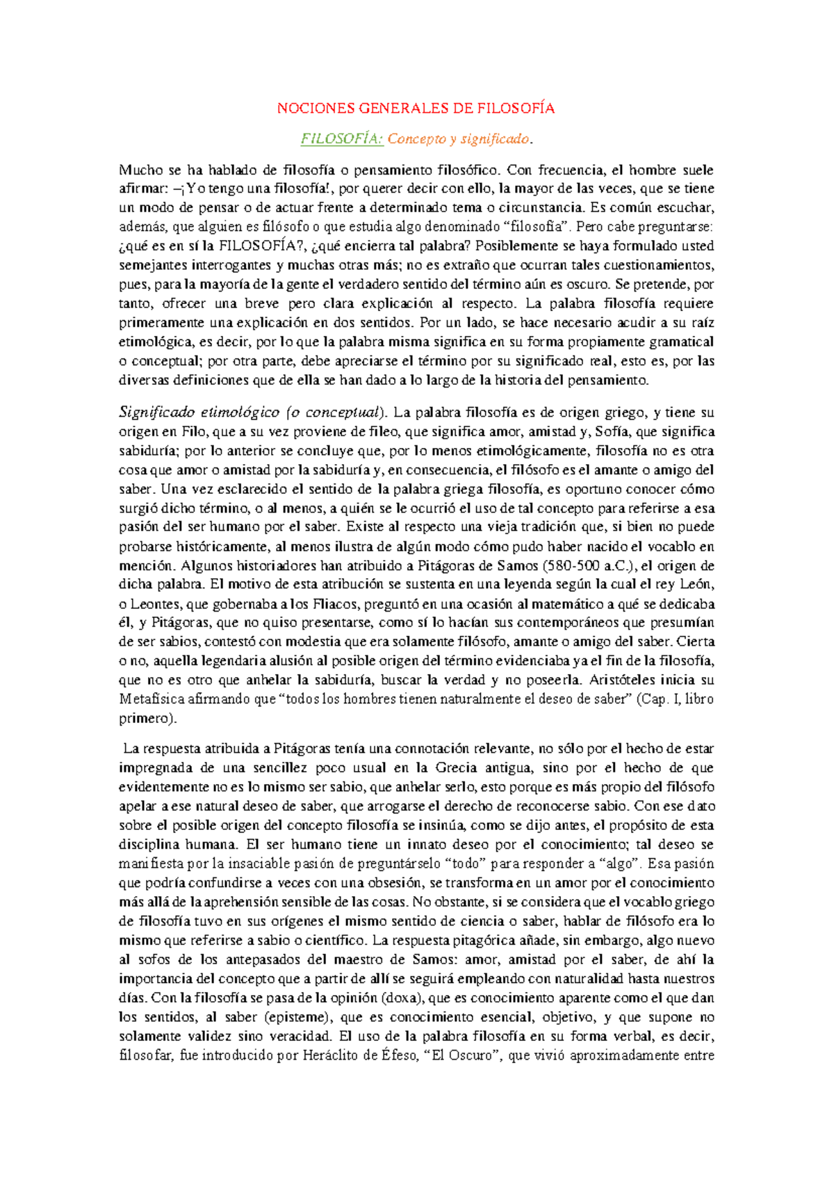 Nociones Generales DE Filosofía - NOCIONES GENERALES DE FILOSOFÍA ...