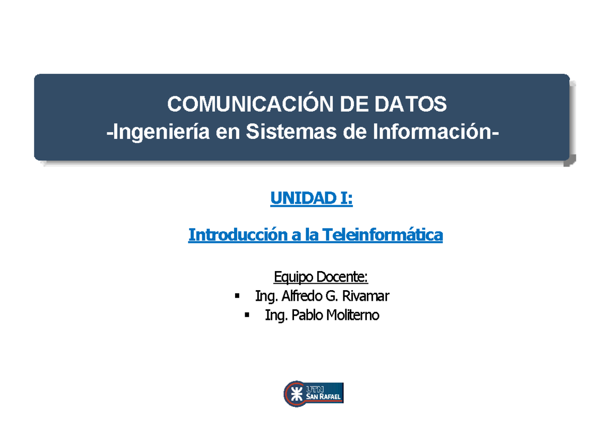 Unidad 1. Introducción a la Teleinformática - UNIDAD I: Introducción a la Teleinformática Equipo ...