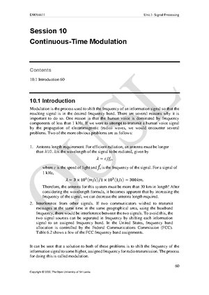Session 02 - Classification of Signals and Systems - DMX4411 Unit I- Signal Processing 7 Session ...