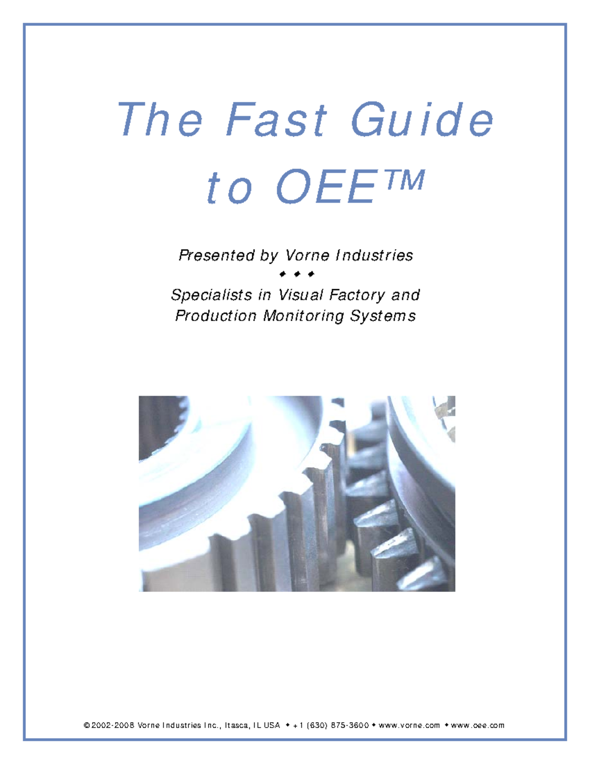OEE Visual Guide - OP Mgmt - Th e Fa st Gu i d e t o OEE™ Present ed by ...