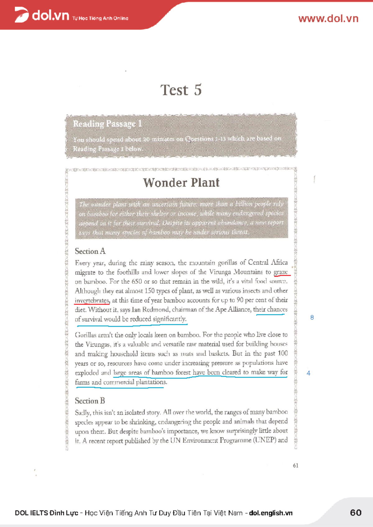 DONE - Test 5 - Ielts Reading Recent Actual Test - 60-73 - B A??? C D D ...