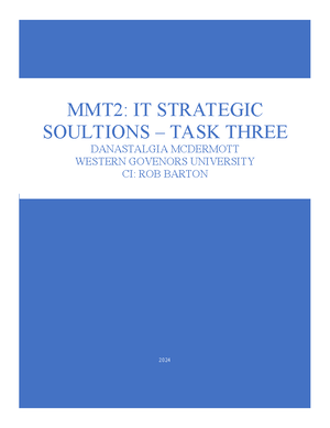 Task 1 Attempt 2 - c207 task 1 - 2024 C207: DATA DRIVEN DECISION MAKING – TASK ONE DANASTALGIA ...