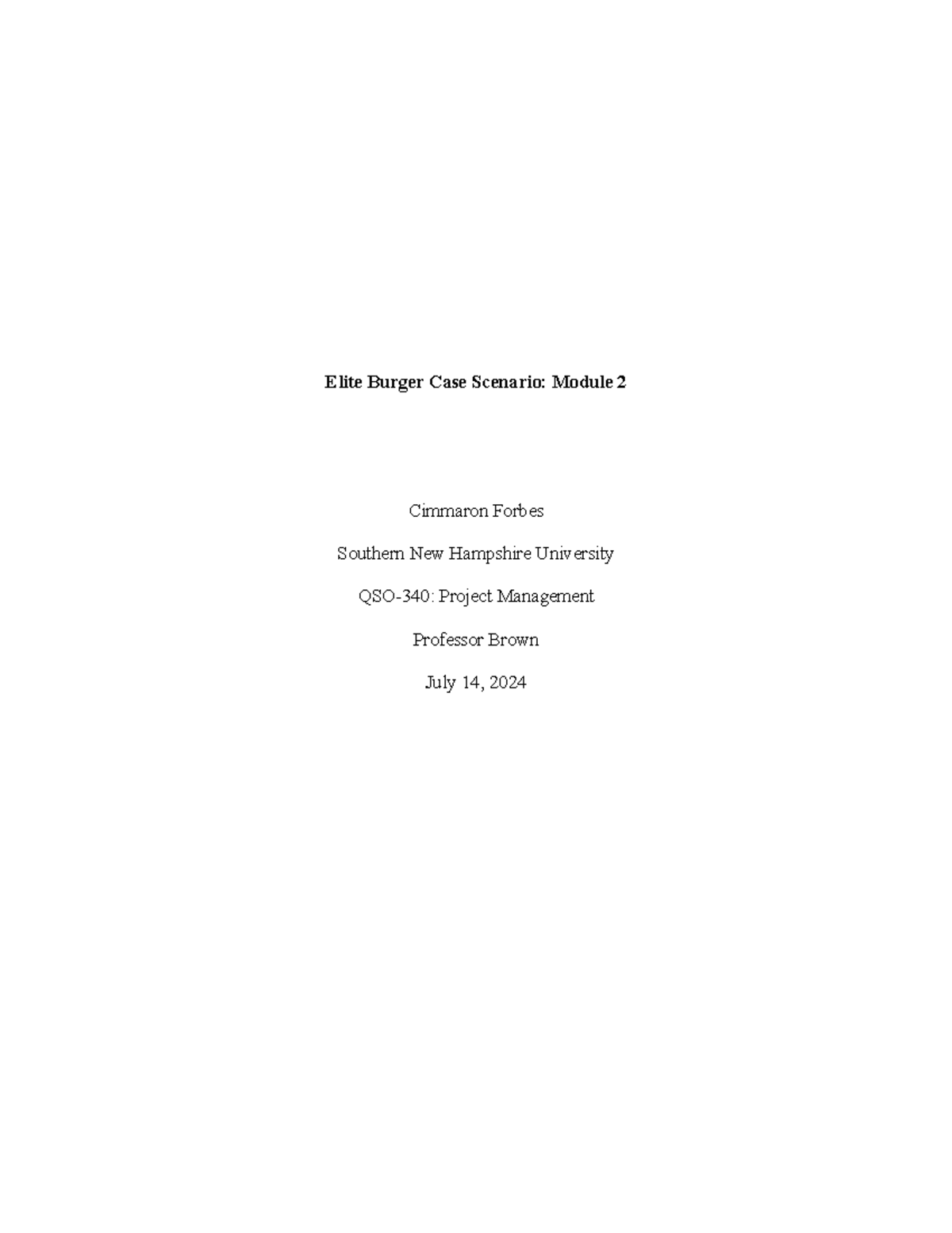 module 2 assignment burger assignment for activity qso3040 - Elite ...