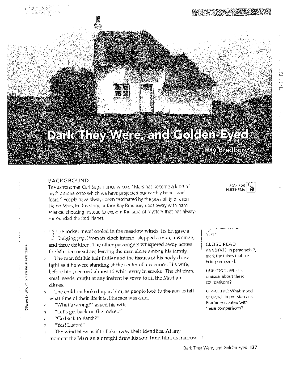 Dark They Were and Golden Eyed Text - ENGL E-129 - Studocu