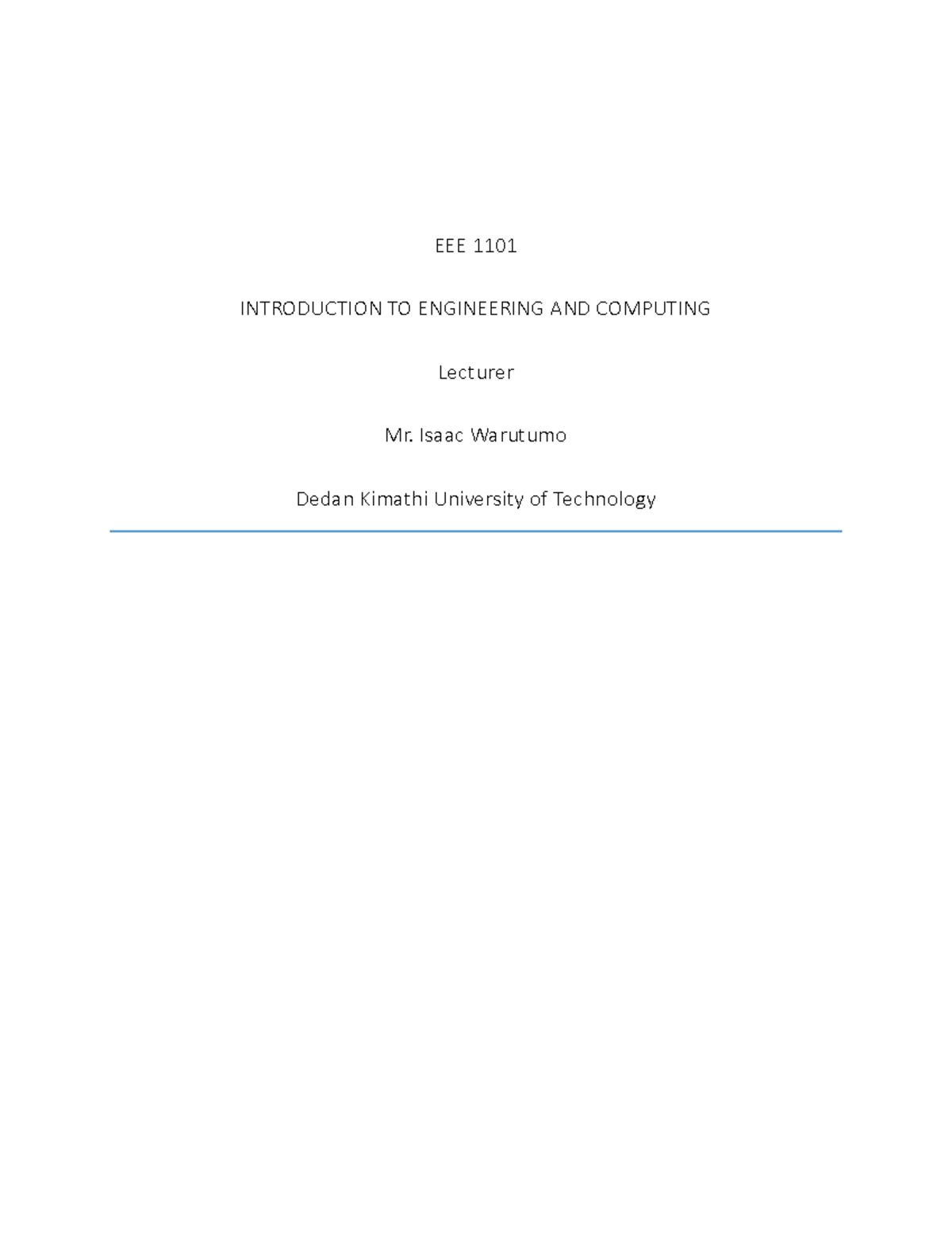 Lecture 1-3 Introduction to the Engineering Profession - EEE 1101 ...