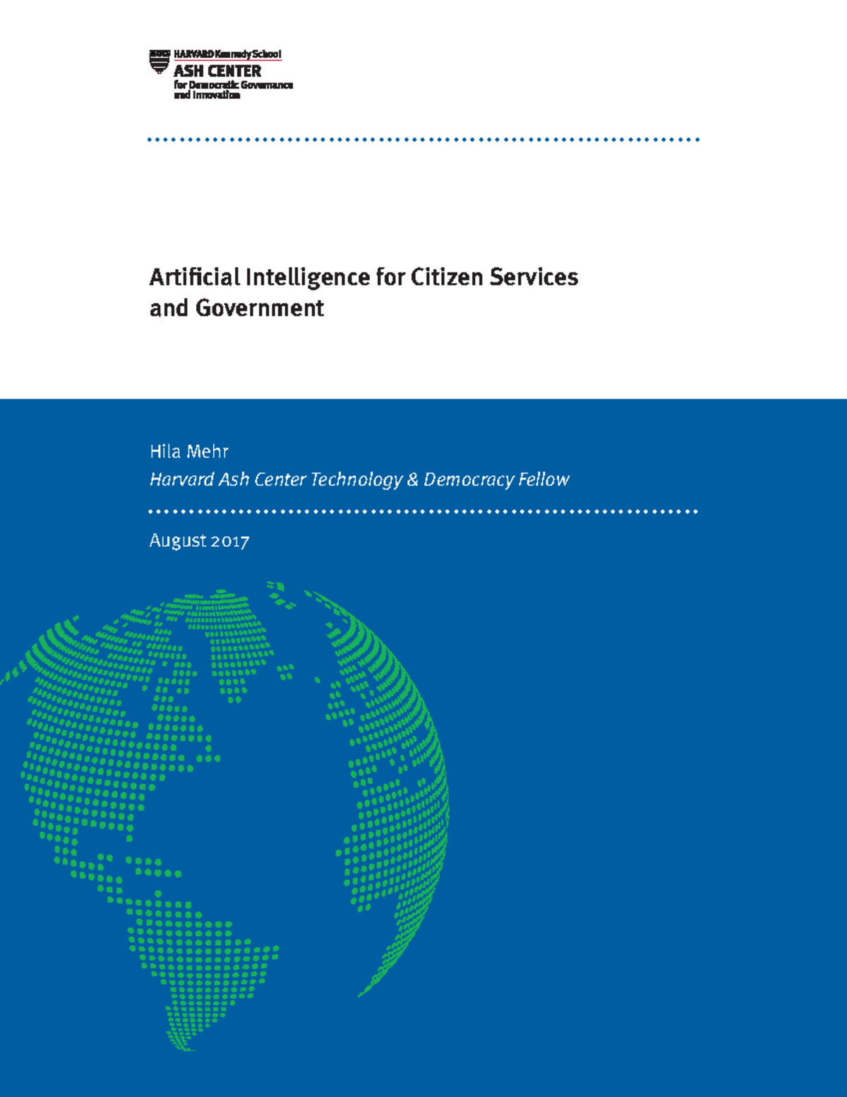 Artificial intelligence for citizen services - Hila Mehr Harvard Ash ...