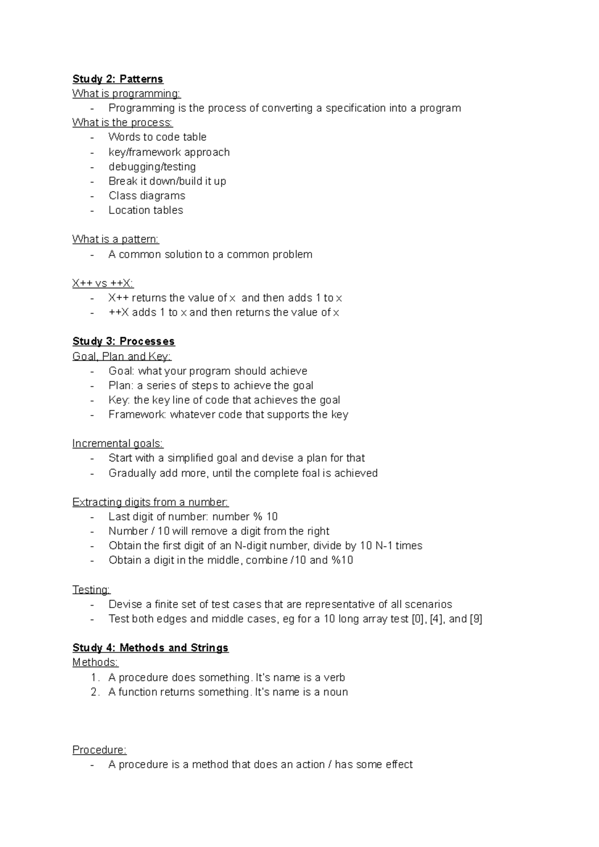 Apps prog notes - Study 2: Patterns What is programming: - Programming ...