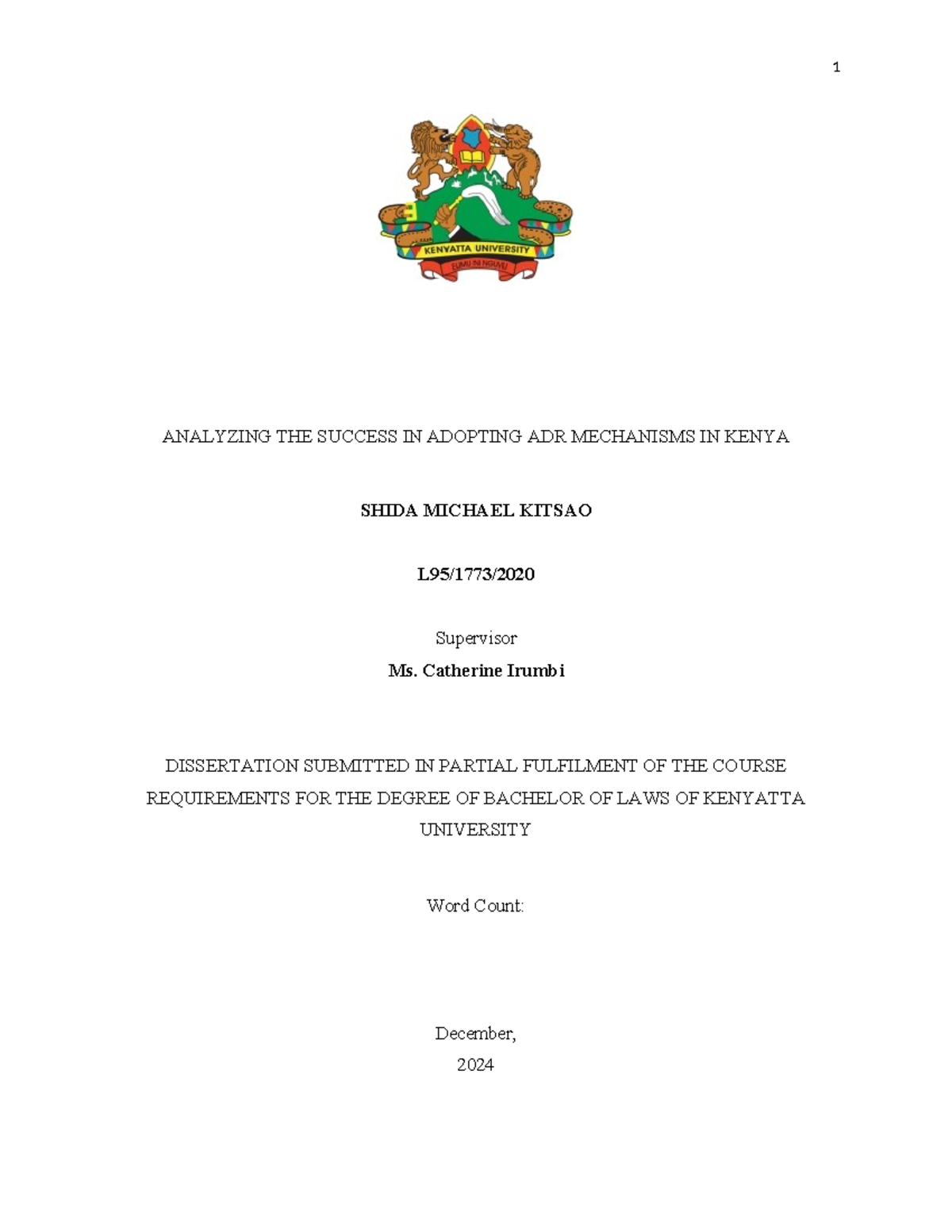 Abstract-3 - ANALYZING THE SUCCESS IN ADOPTING ADR MECHANISMS IN KENYA ...