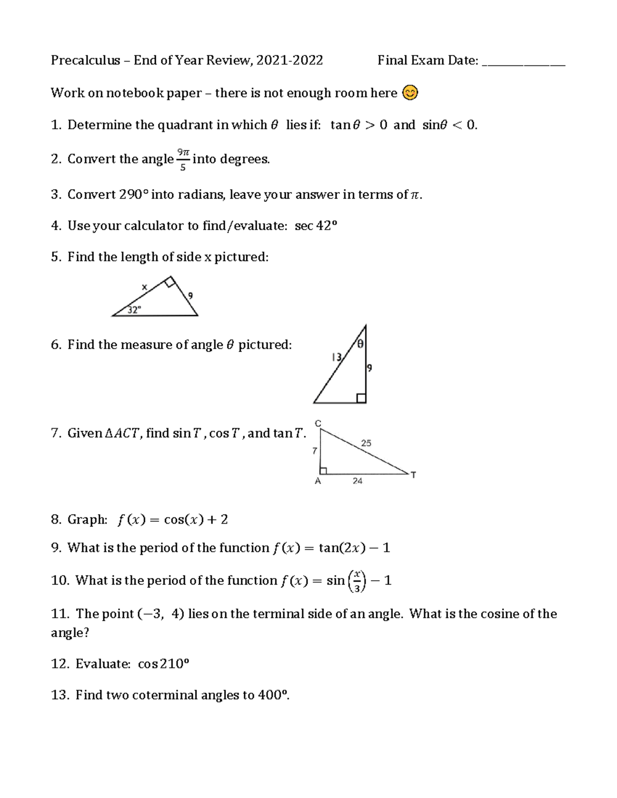 Review,+Precalculus+Final+2021-2022 - Precalculus – End of Year Review ...