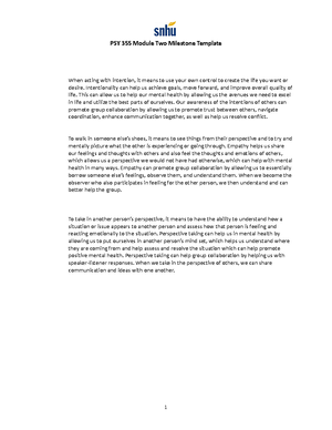 MOD 5 - mod 5 - PSY 355 Module Five Milestone Template GST explains the ...