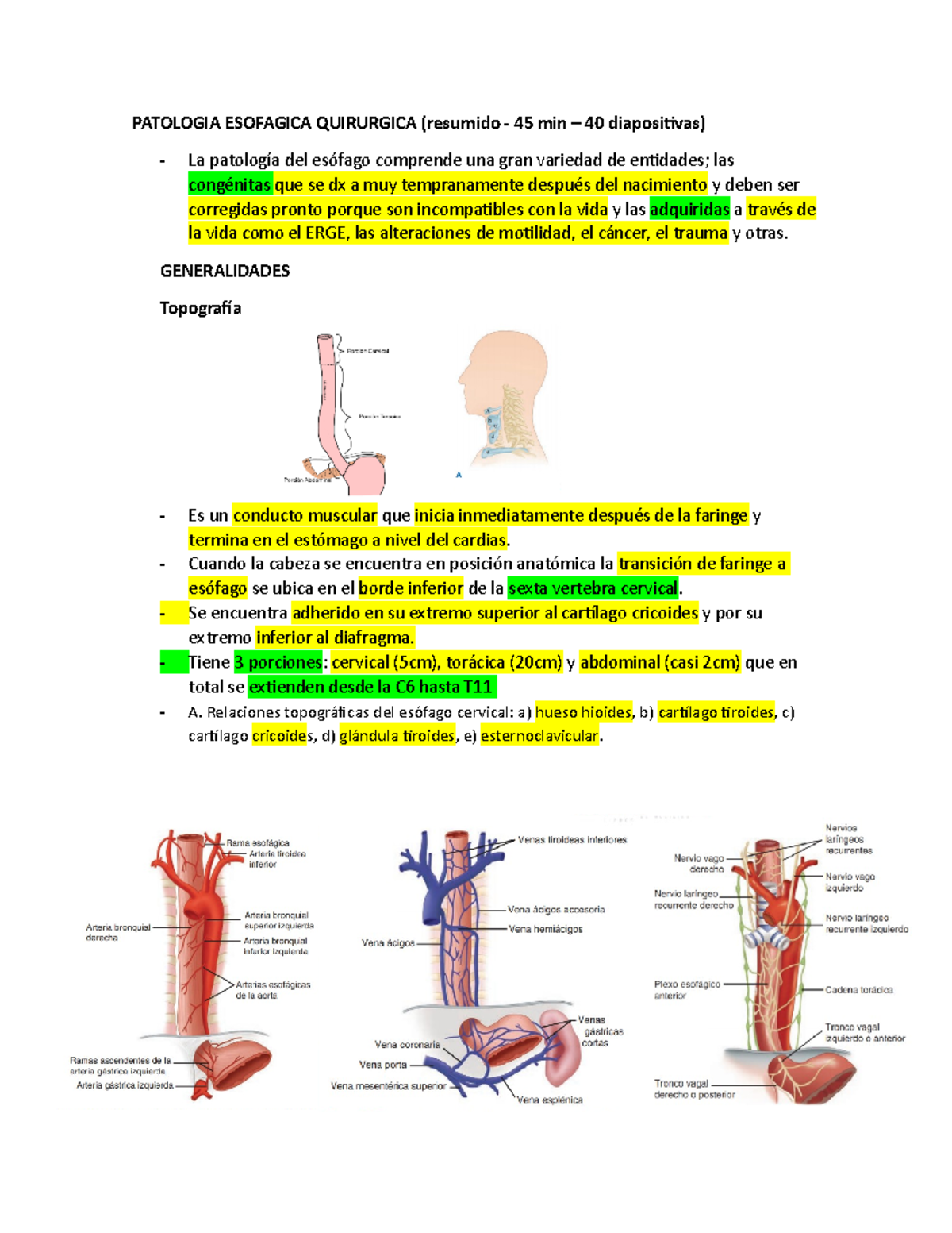 26. Patologia esofagica - PATOLOGIA ESOFAGICA QUIRURGICA (resumido - 45 ...