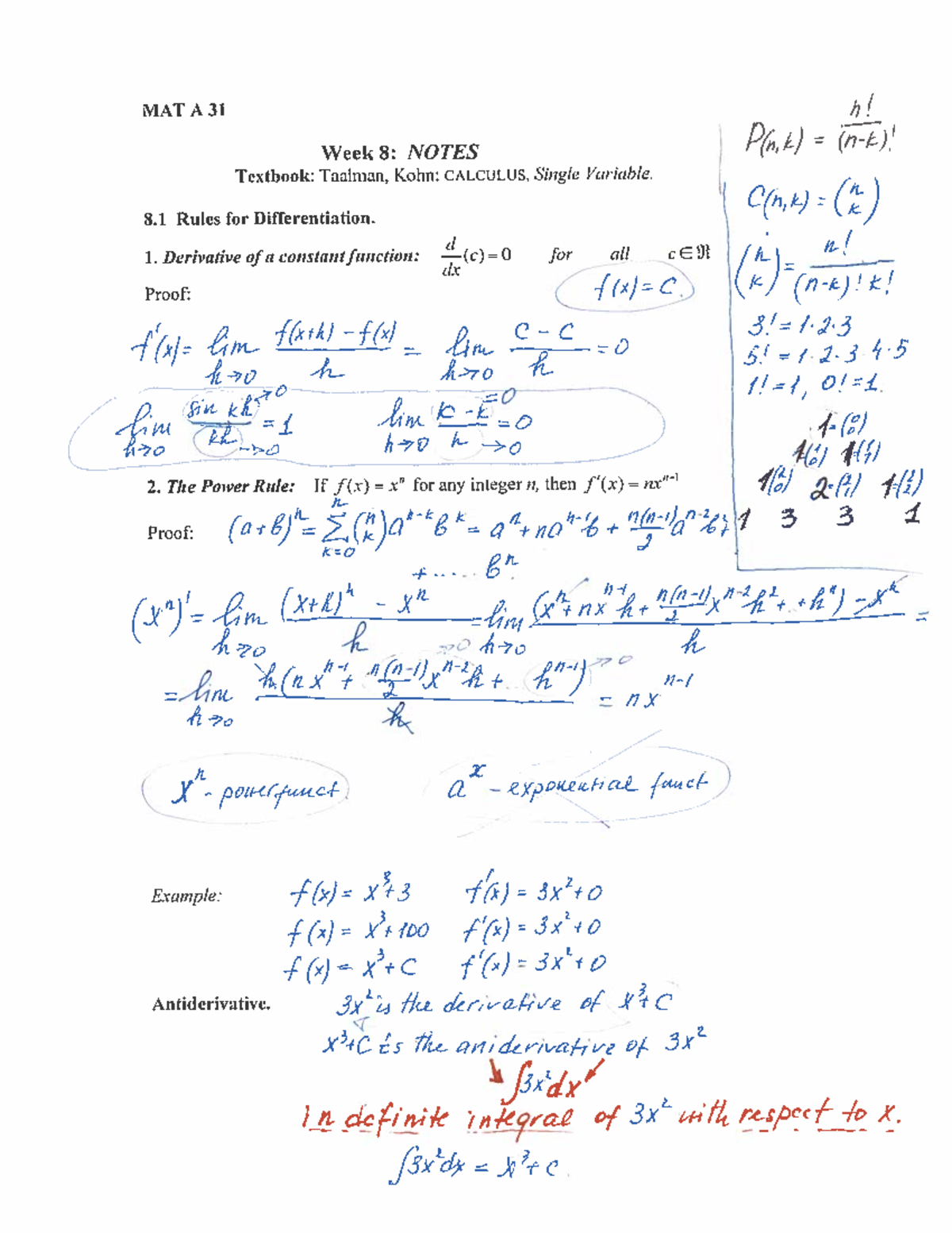 A31 W8 Complete Lectures - Mat137Y1 - Studocu
