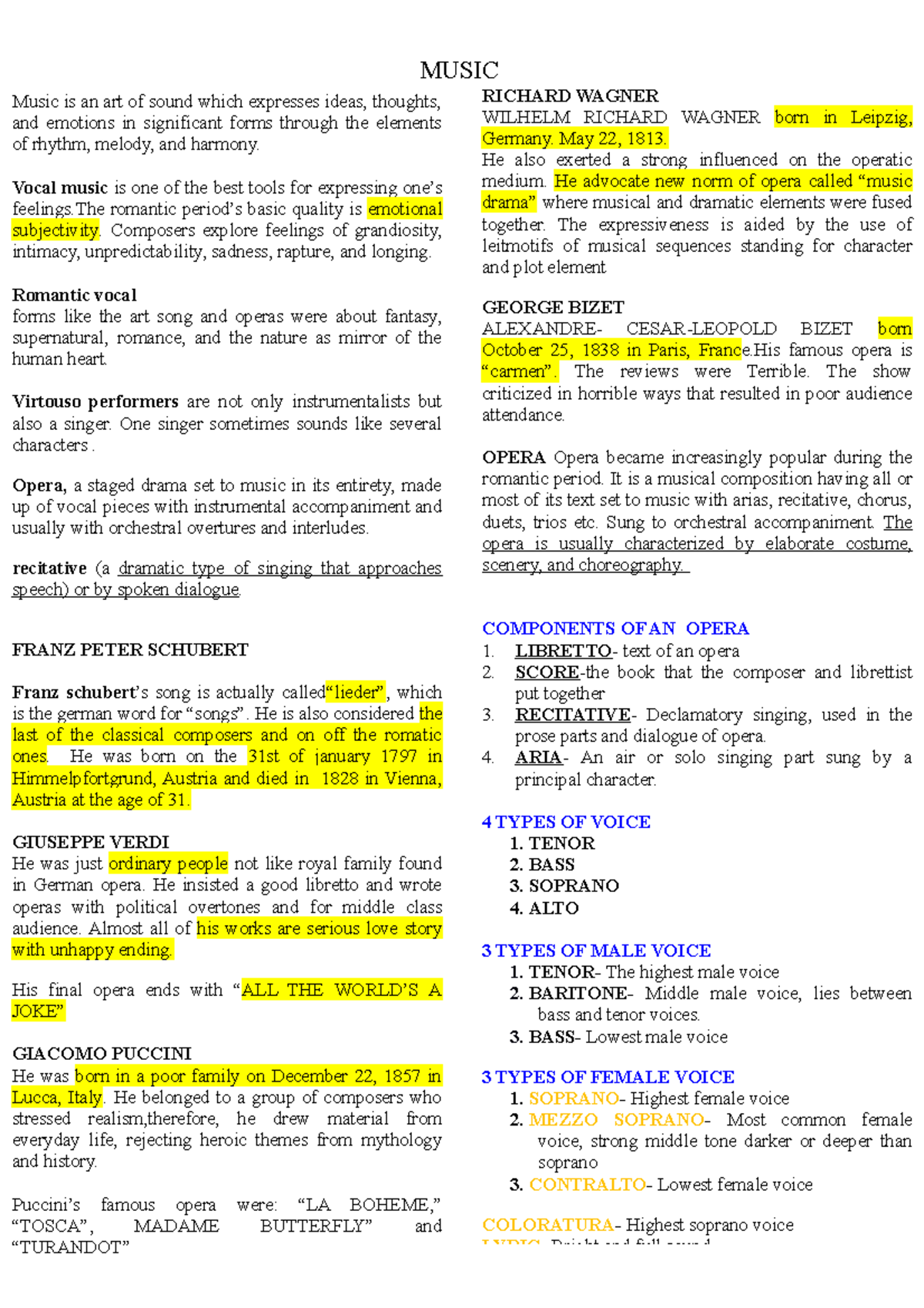 Reviewer - music - MUSIC RICHARD WAGNER WILHELM RICHARD WAGNER born in ...