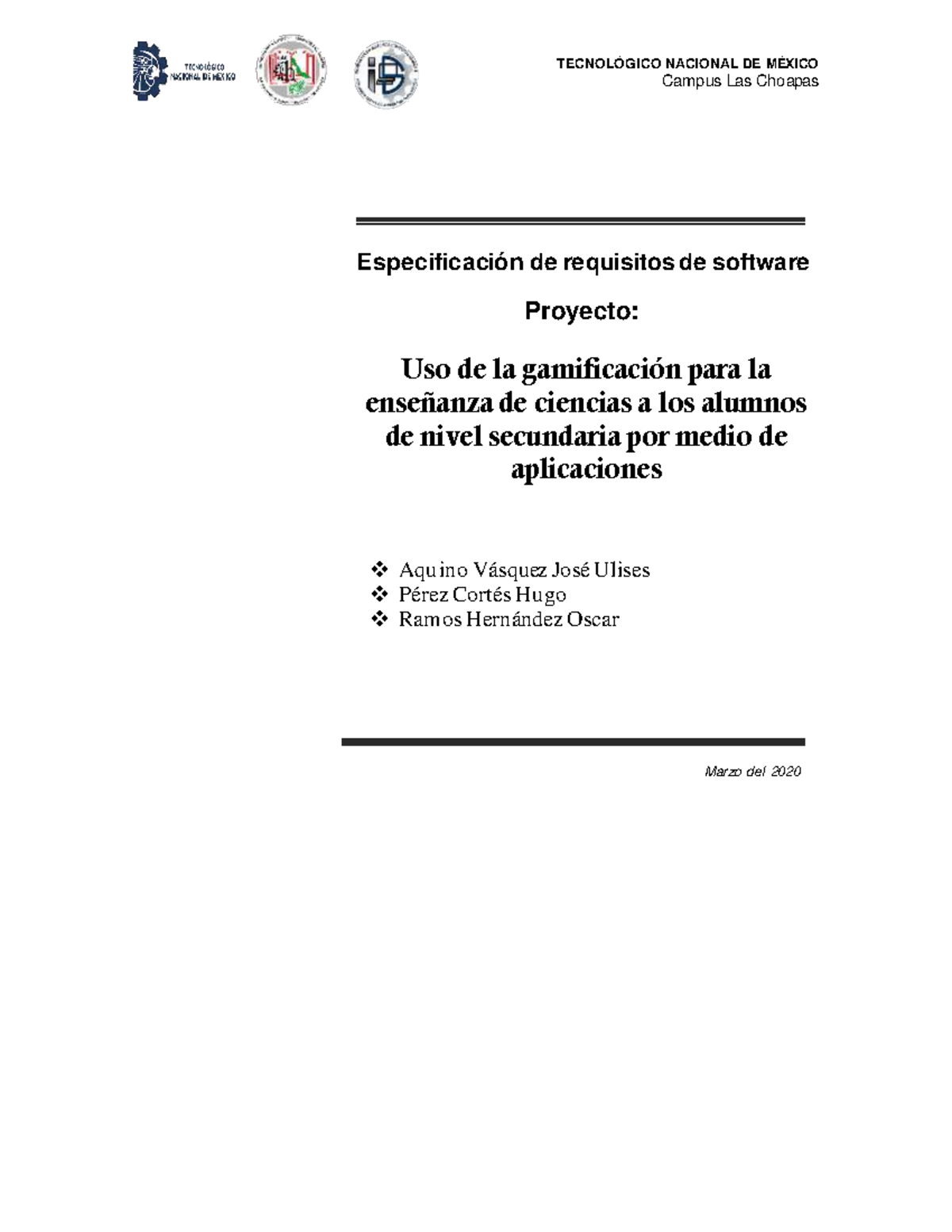 Ejemplo Formato IEEE 830 - Campus Las Choapas Especificación de ...