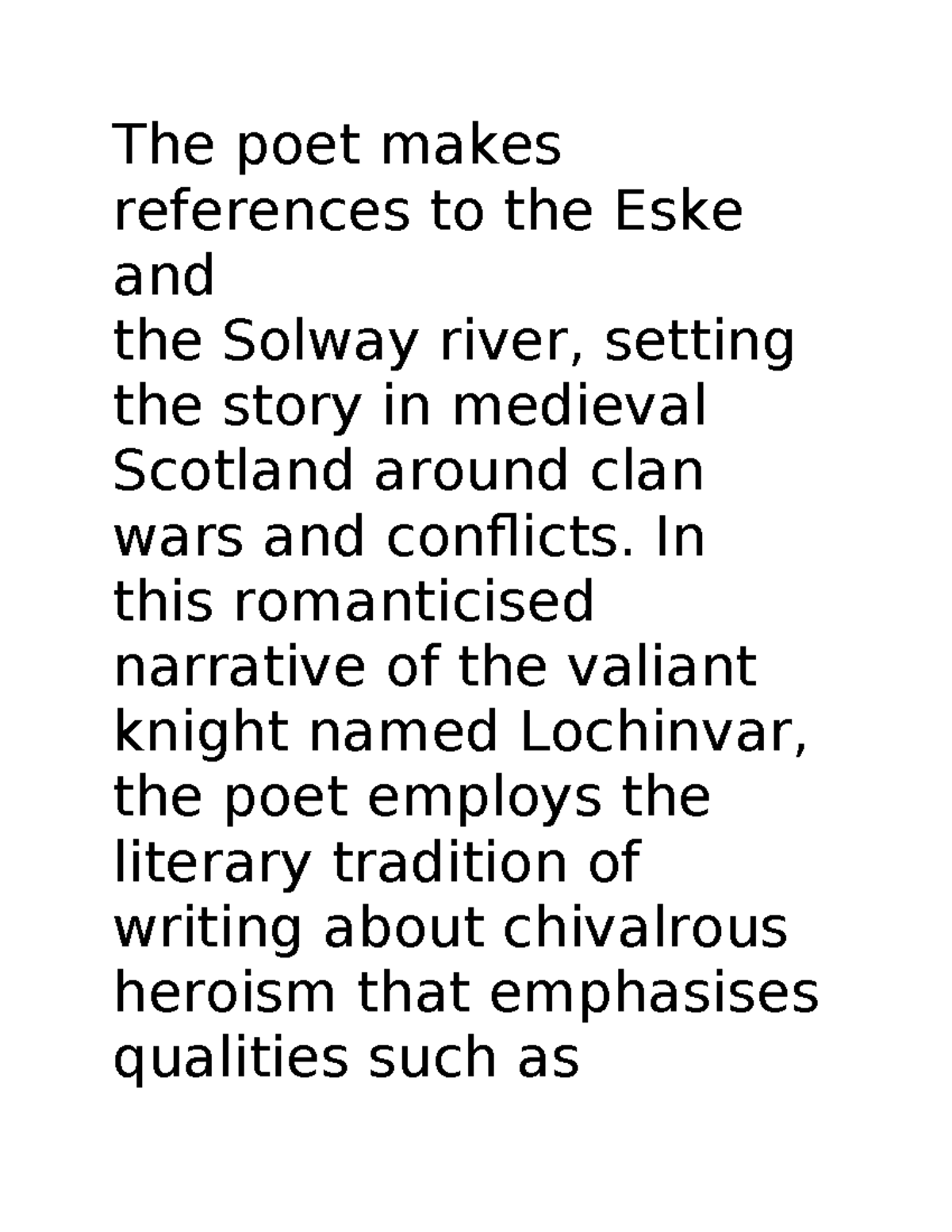 Lochinvar - The poet makes references to the Eske and the Solway river ...