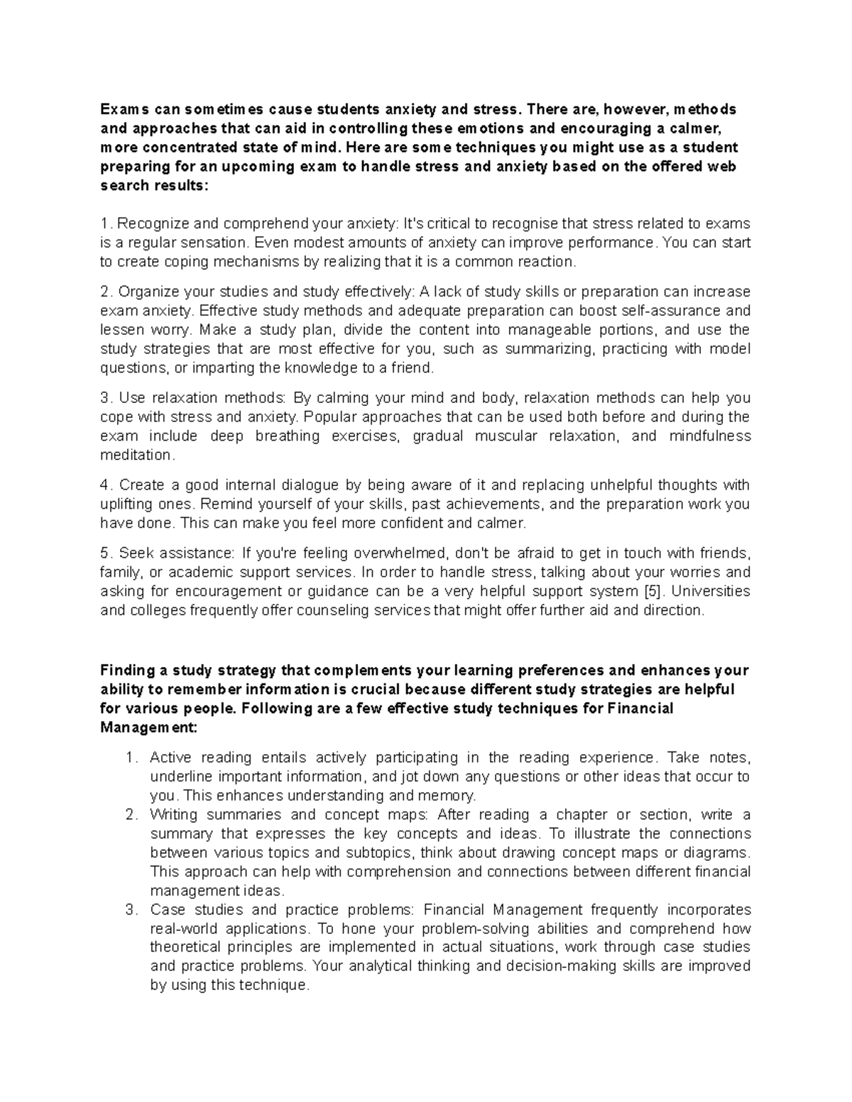 TIPS AND Tricks IN Finman Exams - Exams can sometimes cause students ...