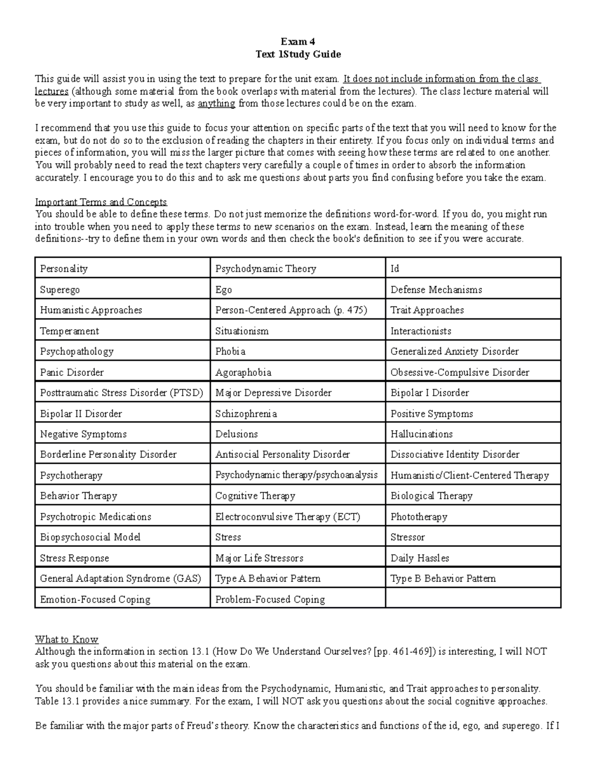 Exam 4 Text Study Guide - info - Exam 4 Text 1Study Guide This guide ...