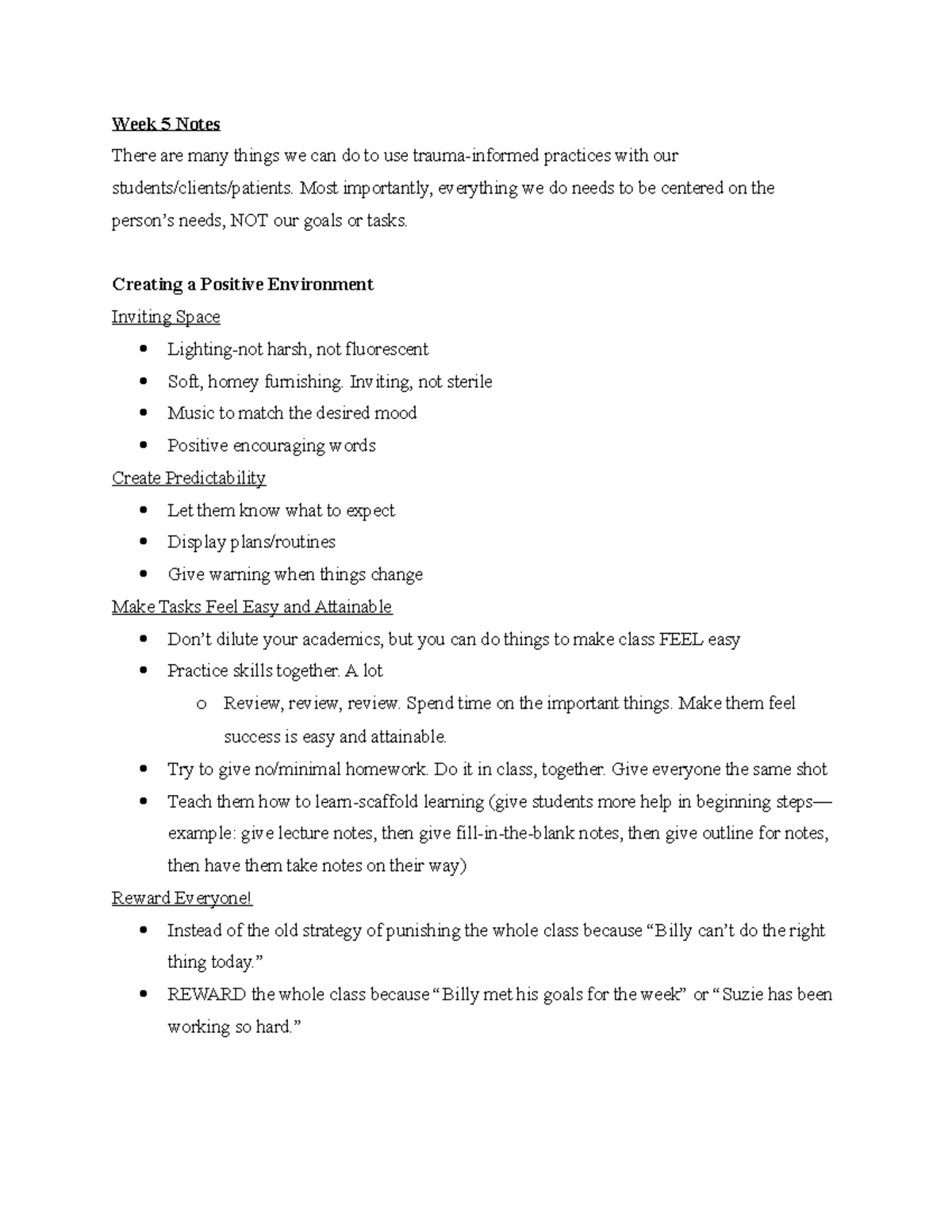 Week 5 Notes - Week 5 Notes There are many things we can do to use ...