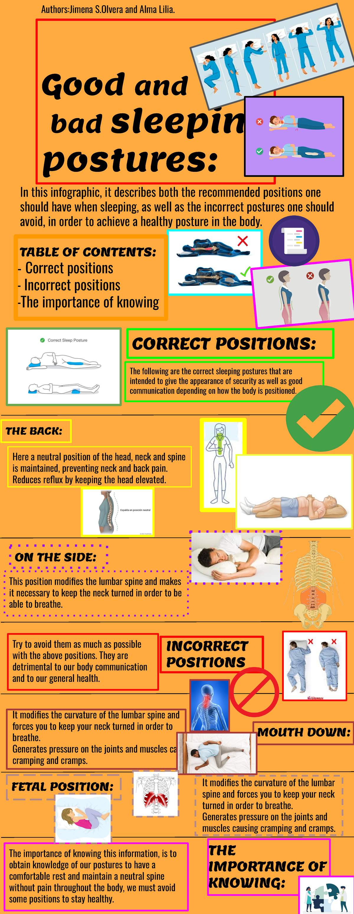 Infographic Correct AND Incorrect Postures , Sleeping. - Good and bad ...