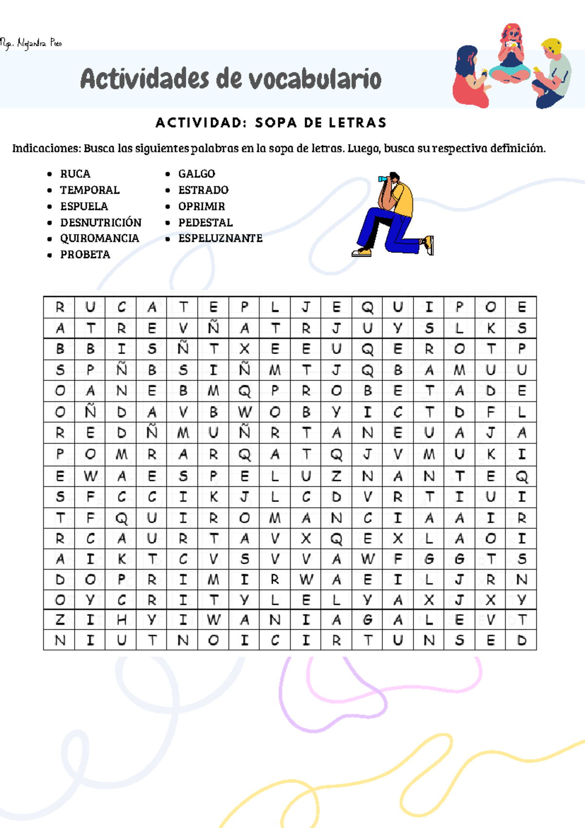 Actividades de vocabulario - Flga. Alejandra Pozo Actividades de ...