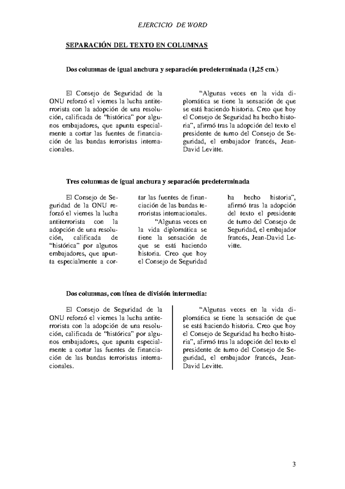 Ejercicios-columnas-word-semana 08 de agosto - EJERCICIO DE WORD 3 ...