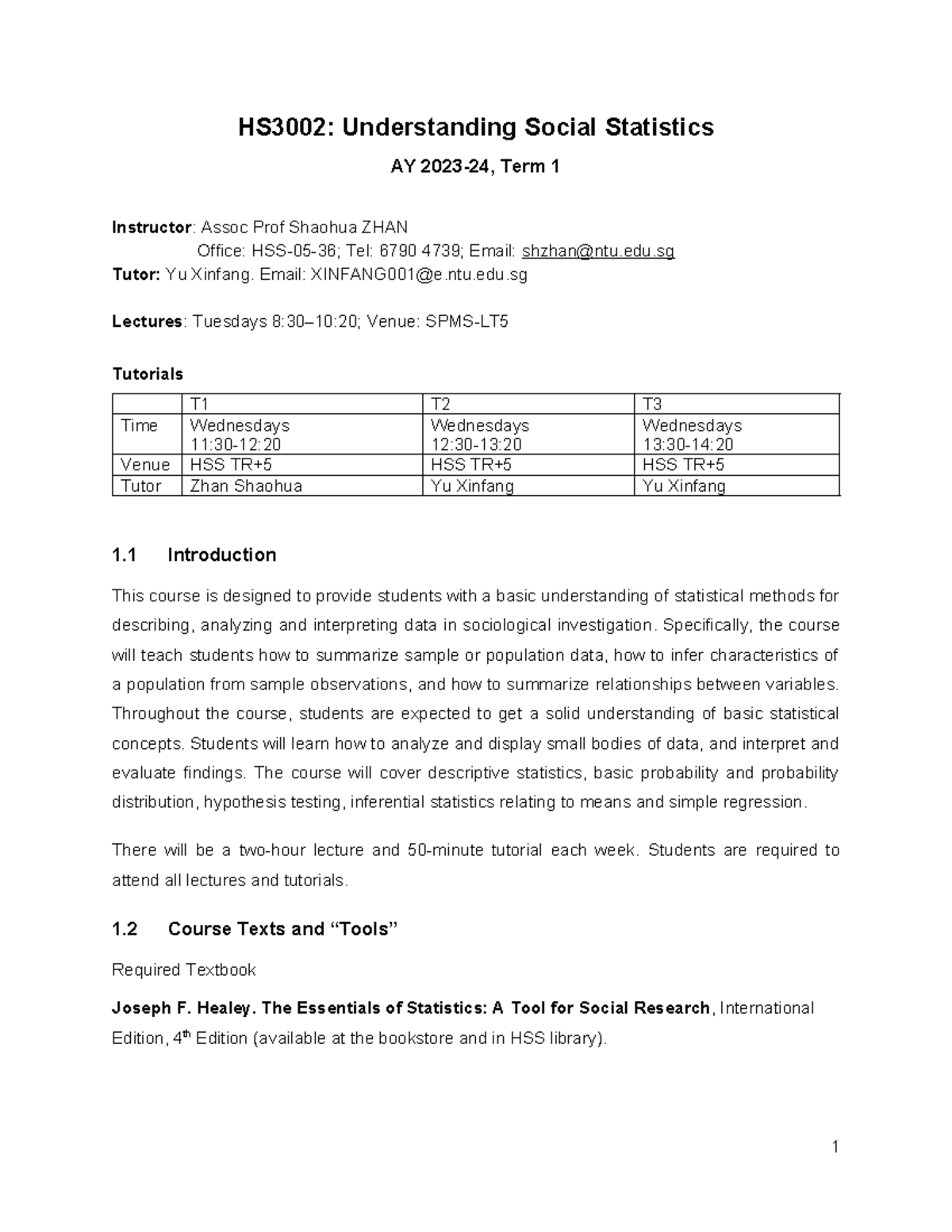 Syllabus - HS3002: Understanding Social Statistics AY 2023-24, Term 1 ...