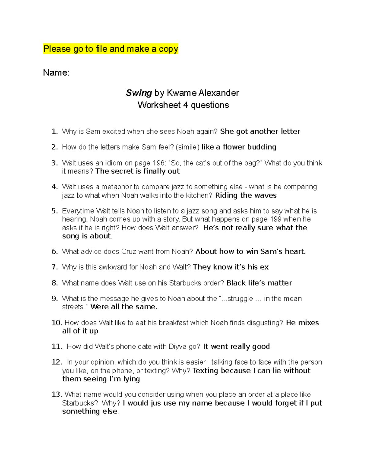 Swing Worksheet 4 Questions - Please go to file and make a copy Name ...
