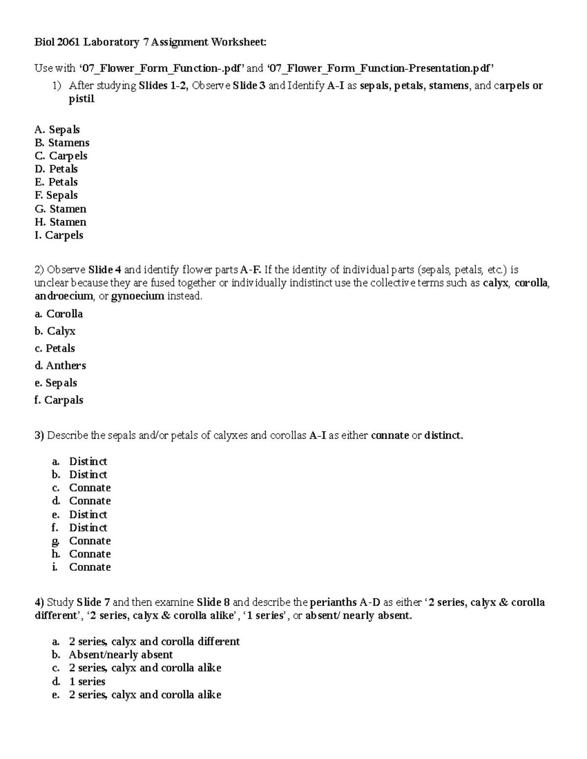 BIOL2061 Lab07 Worksheet - Biol 2061 Laboratory 7 Assignment Worksheet ...