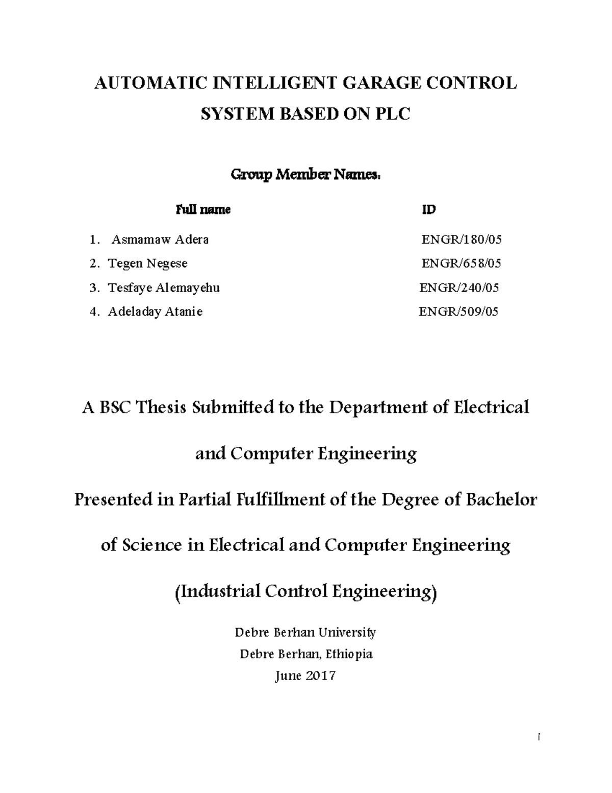 Automatic Intelligent Garage Control - i AUTOMATIC INTELLIGENT GARAGE ...