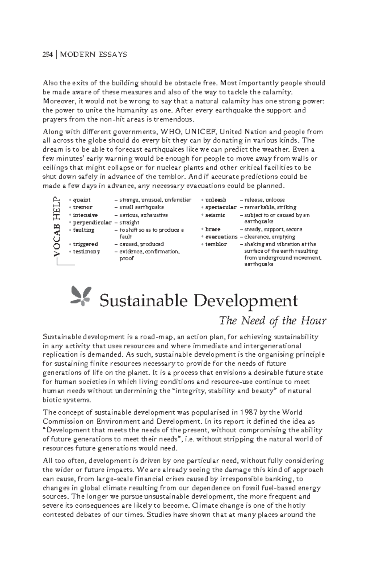 Essay topic, Sustainable development - Also the exits of the building ...