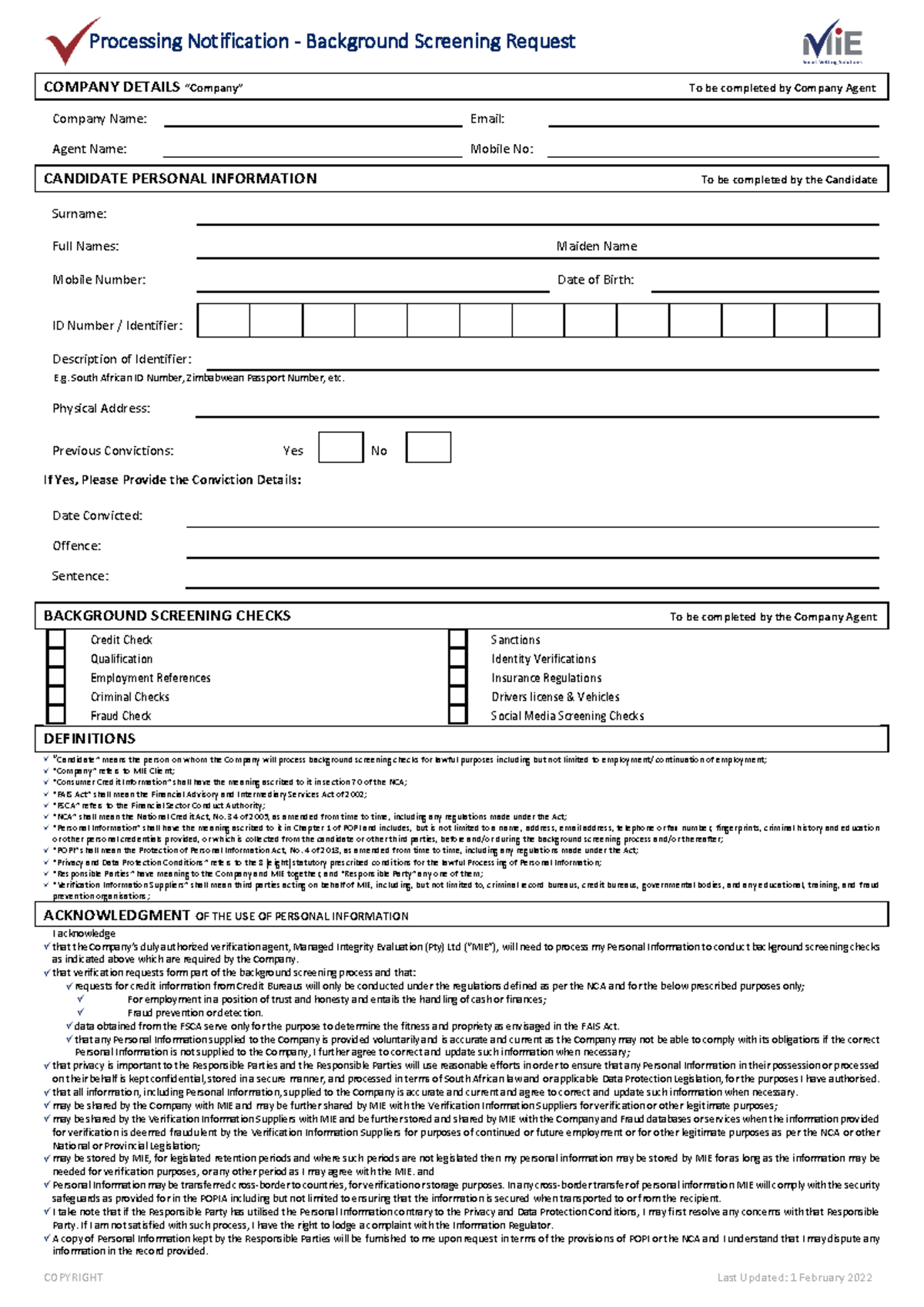 Vacancy 53952 MIE Processing Notification - COPYRIGHT Last Updated: 1 ...