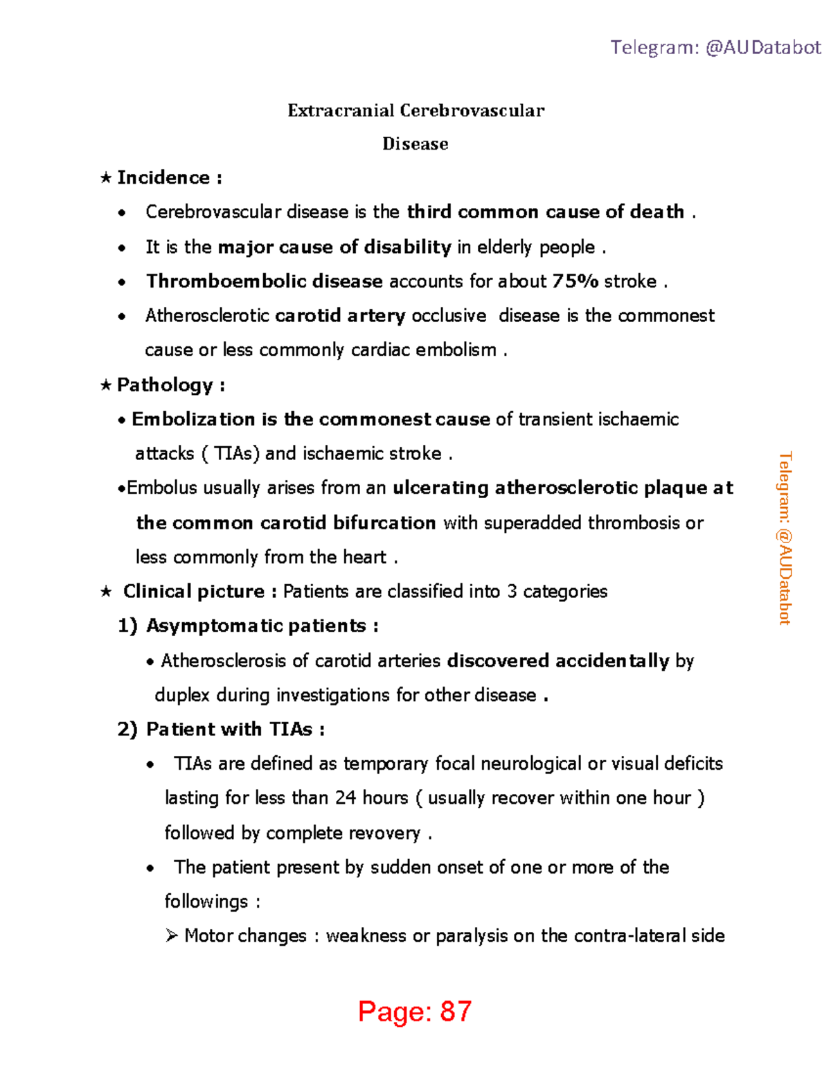 General Surgery Lecure Notes Part Six Extracranial Cerebrovascular
