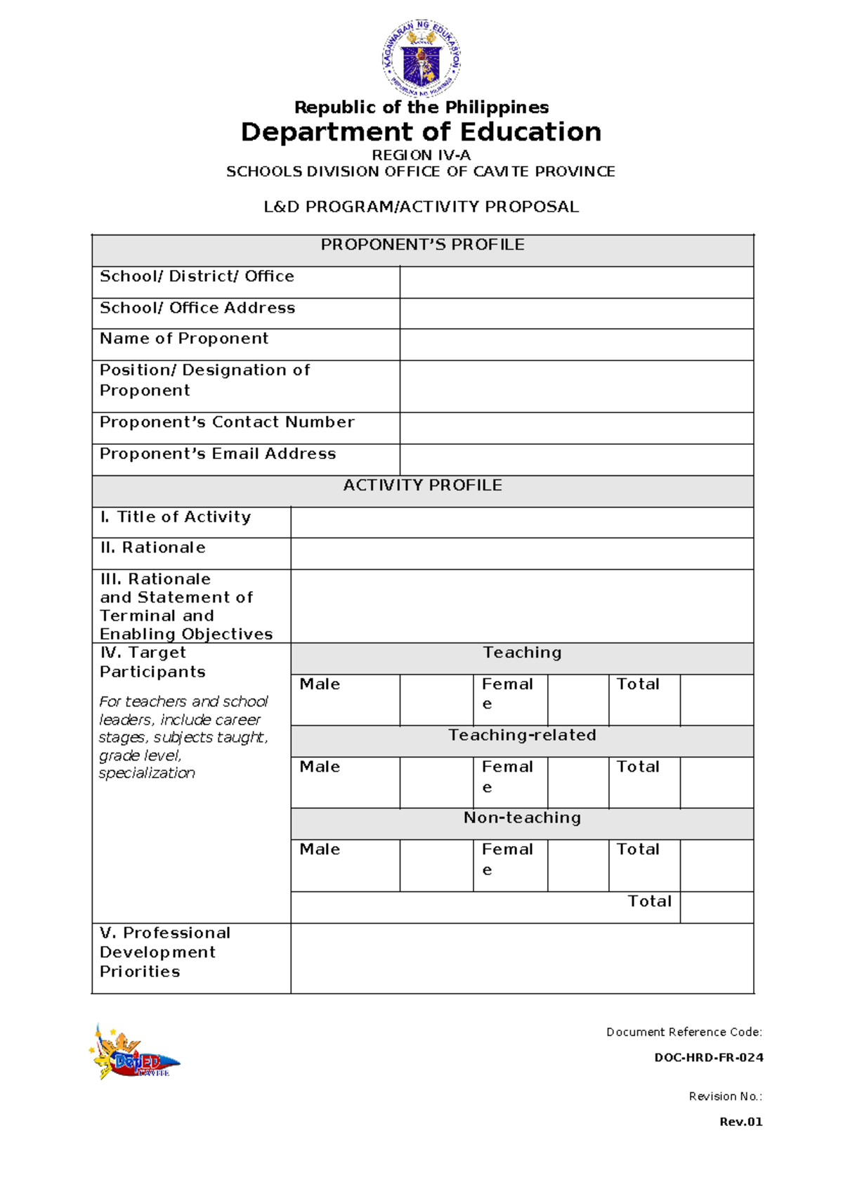 Proposal-Template - proposal - Department of Education REGION IV-A ...