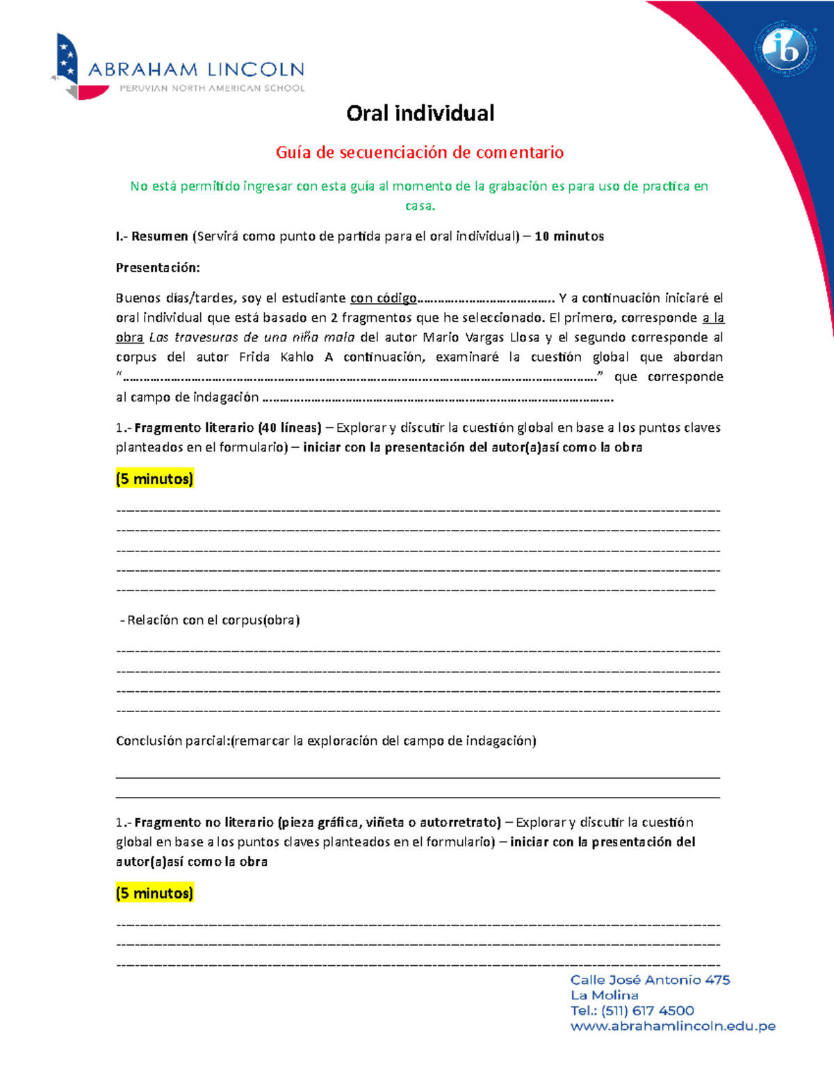 Guia de secuenciación - 11.º -oral individual 2022 - Oral individual ...